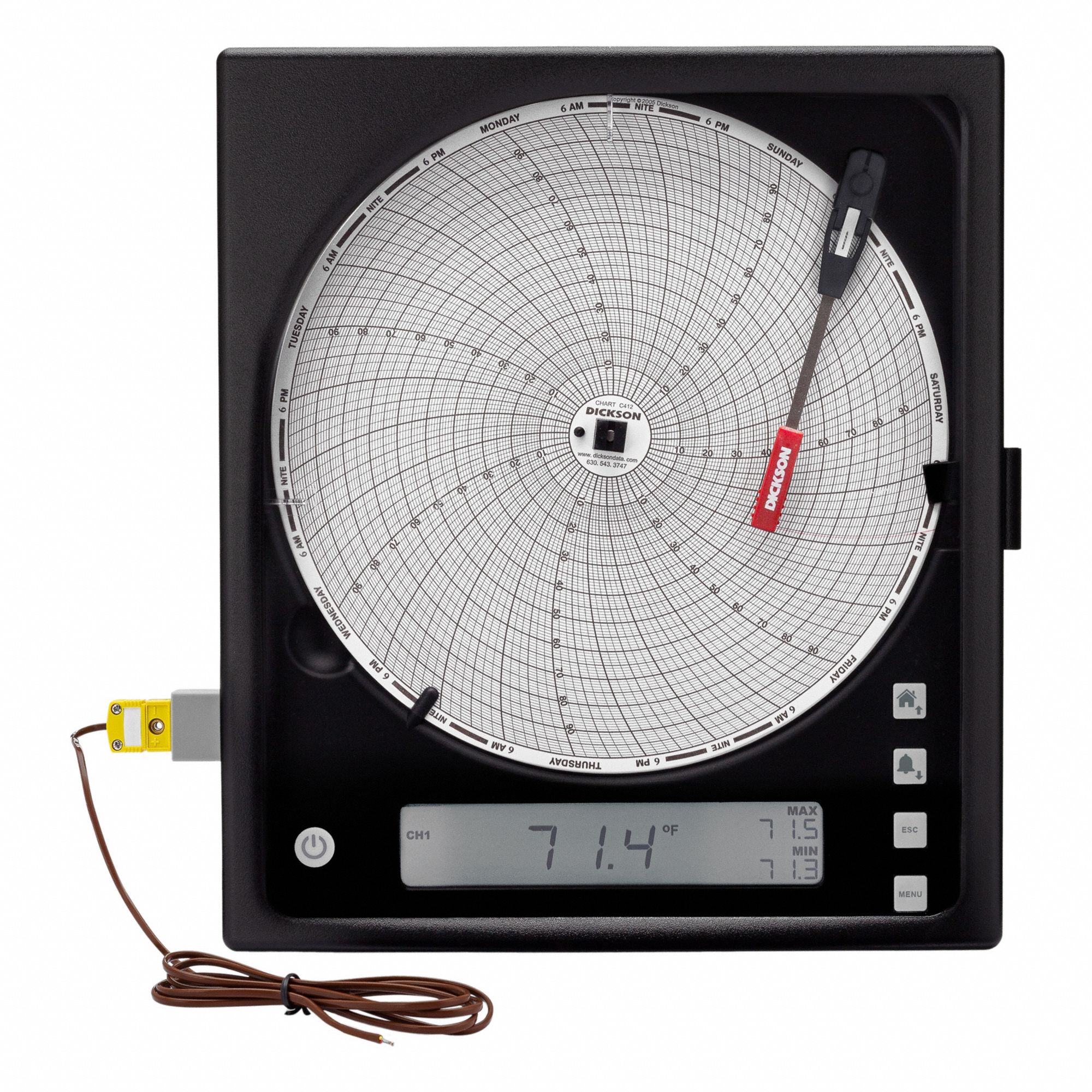 DICKSON, Circular Chart Recorders, Temp°C/Temp°F, Circular Chart Recorders - 817LK3|KT8-30*N300 ...