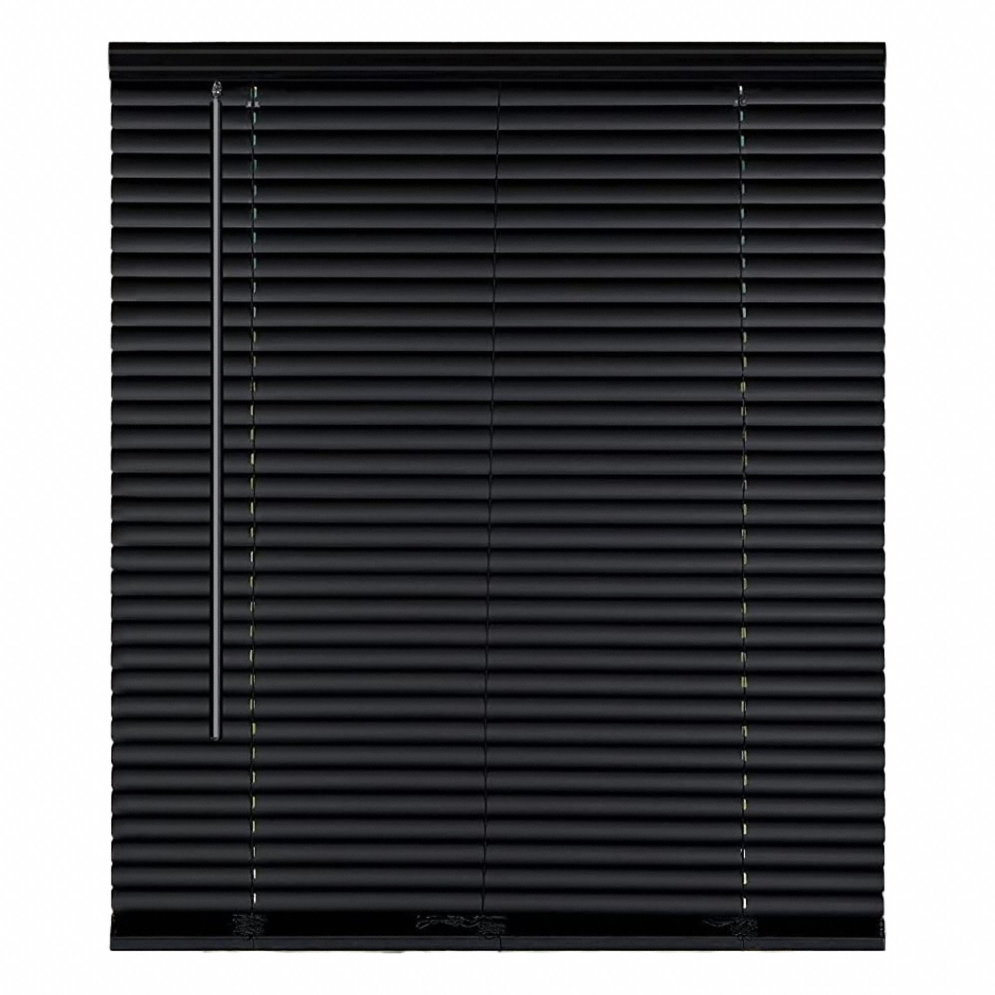 KEYSTONE FABRICS, Black, 34 in Wd, Cordless Aluminum Mini Blind ...