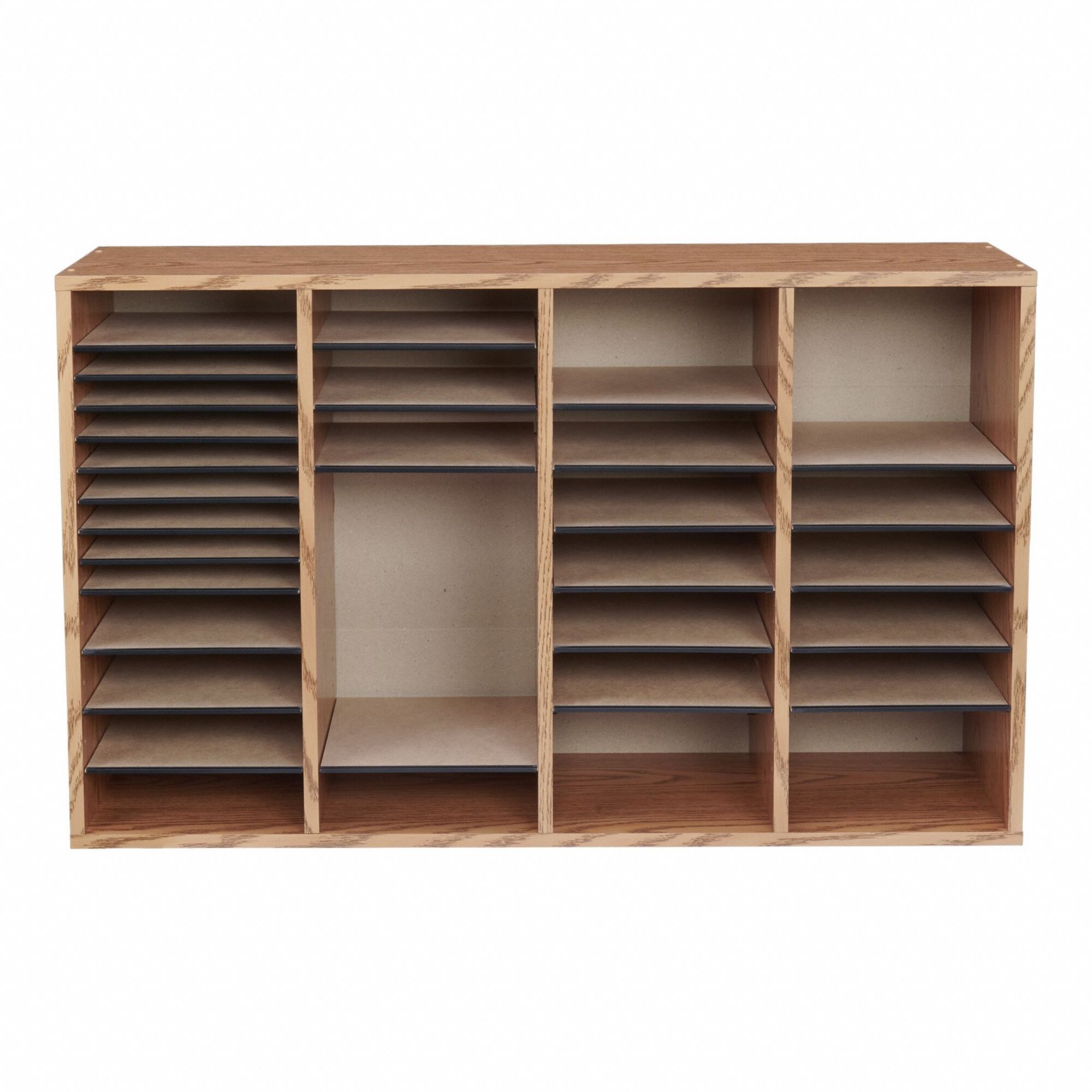 SAFCO, Medium Oak, 36 Compartments, Literature Organizer - 65KT55 ...