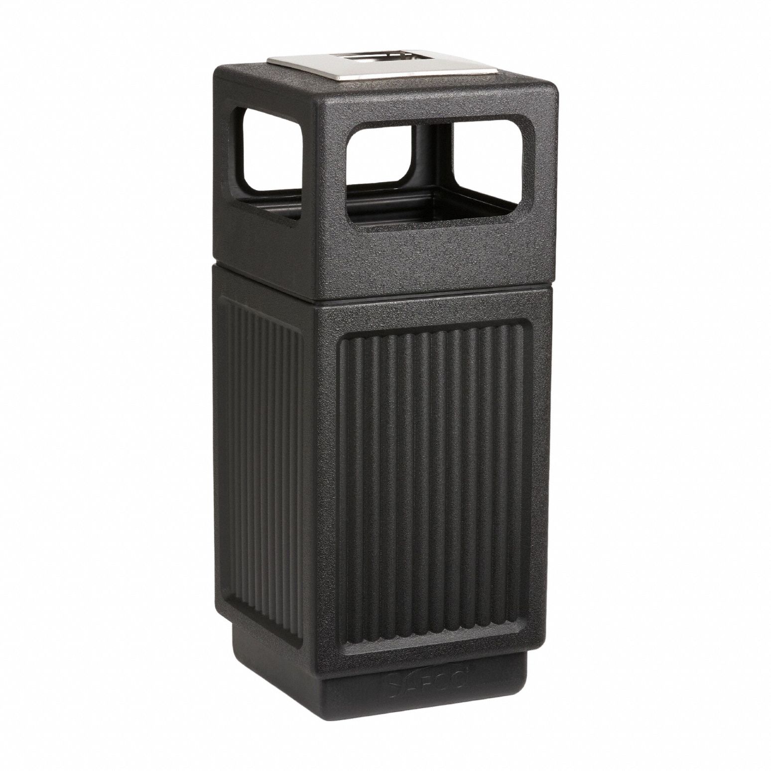 SAFCO, Square, 15 gal Container Capacity, Ashtray/Trash Can - 9YHJ7 ...
