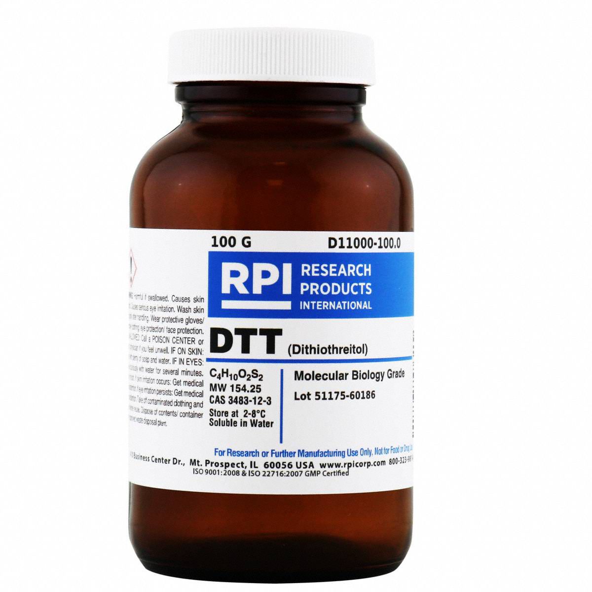 Lab, 100 g, DTT (DL-Dithiothreitol) - Clelands Reagent - 31FX82|D11000 ...