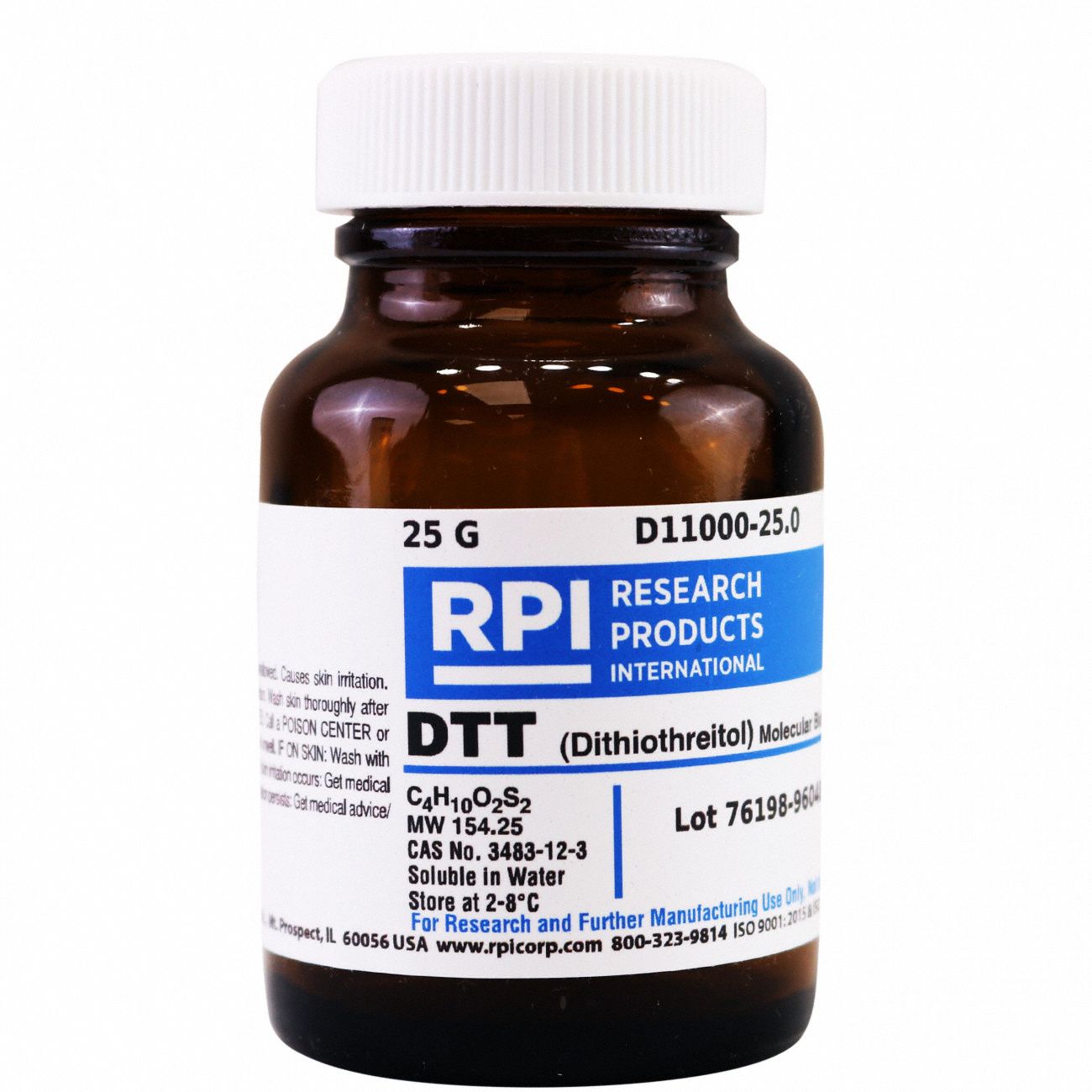 Lab, 25 g, DTT (DL-Dithiothreitol) - Clelands Reagent - 31FX83|D11000 ...