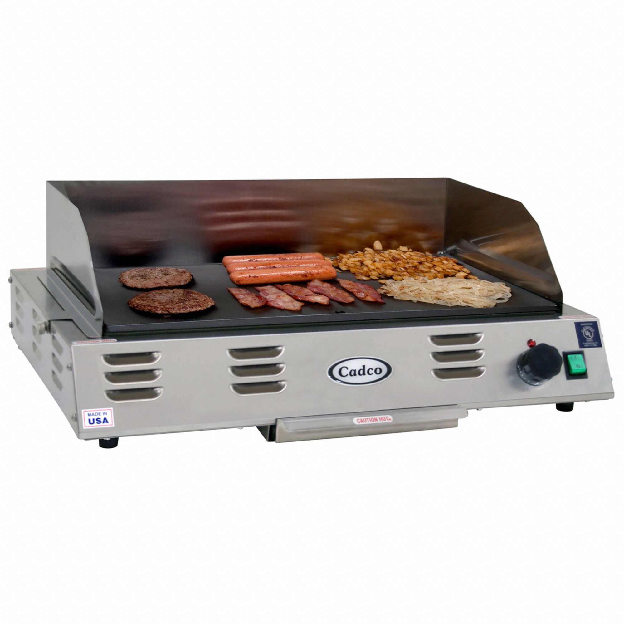 CADCO Griddle: Electric, Thermostatic, 21 in x 12 in Cooking Surface ...