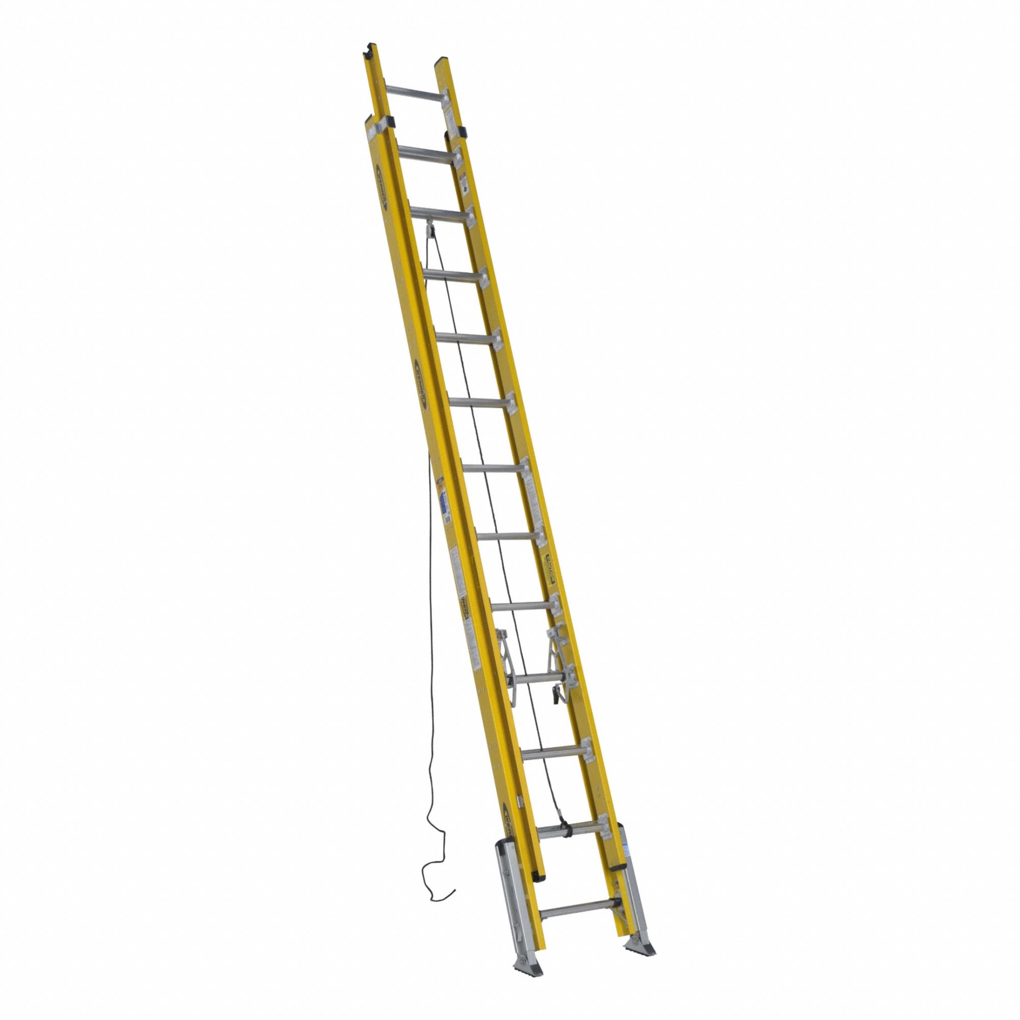 WERNER, 24 ft Ladder Size, Fiberglass, Extension Ladder - 3AZT3|D7124 ...