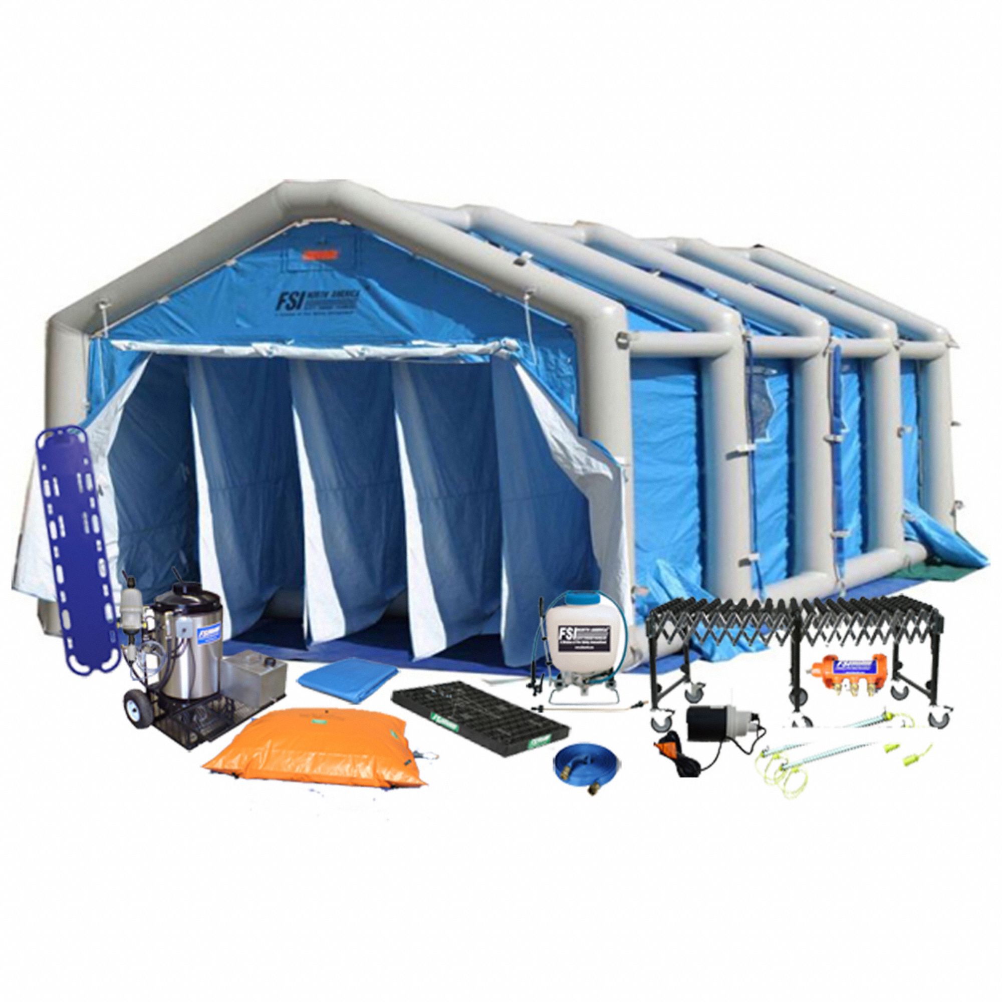 FSI, 5 Stations, 3 Spray Heads, Decontamination Shower - 52TC10 ...