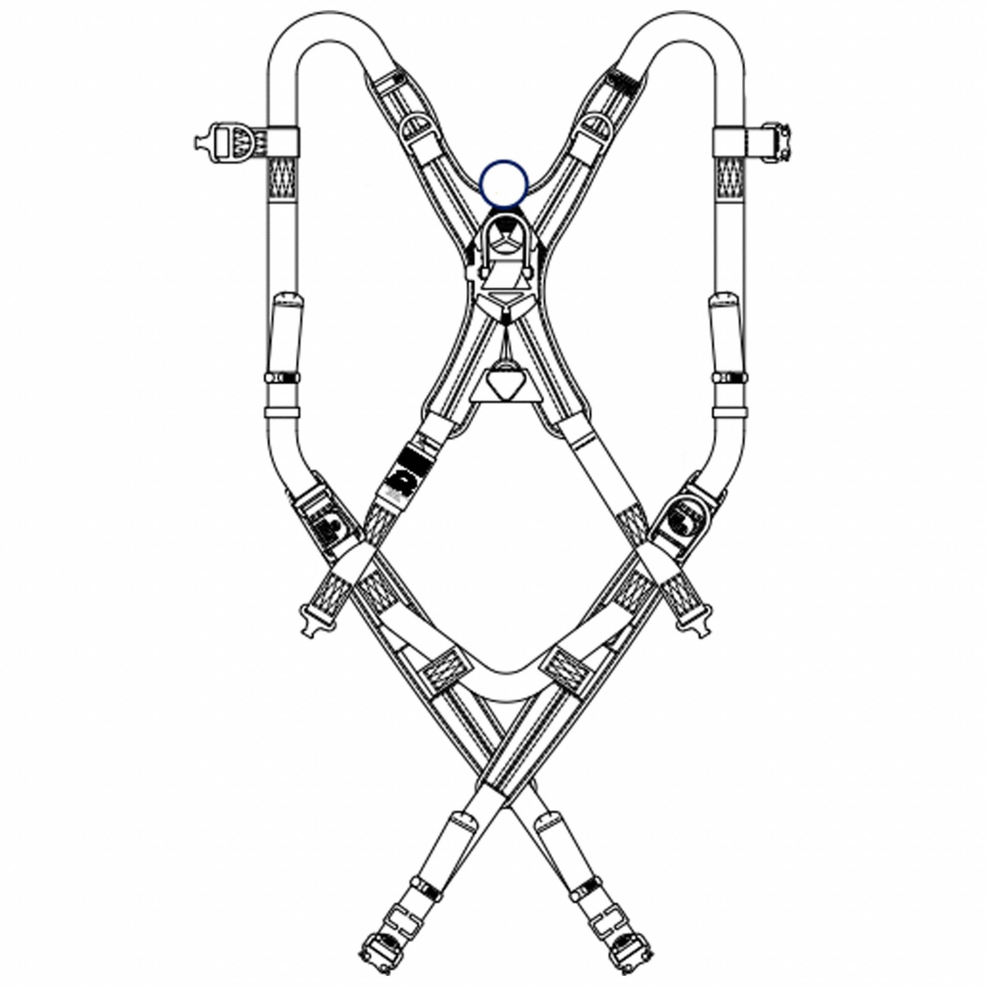 DBI-SALA RFID FULL BODY HARNESS, XS, 353 LBS, DORSAL D-RING - Safety ...
