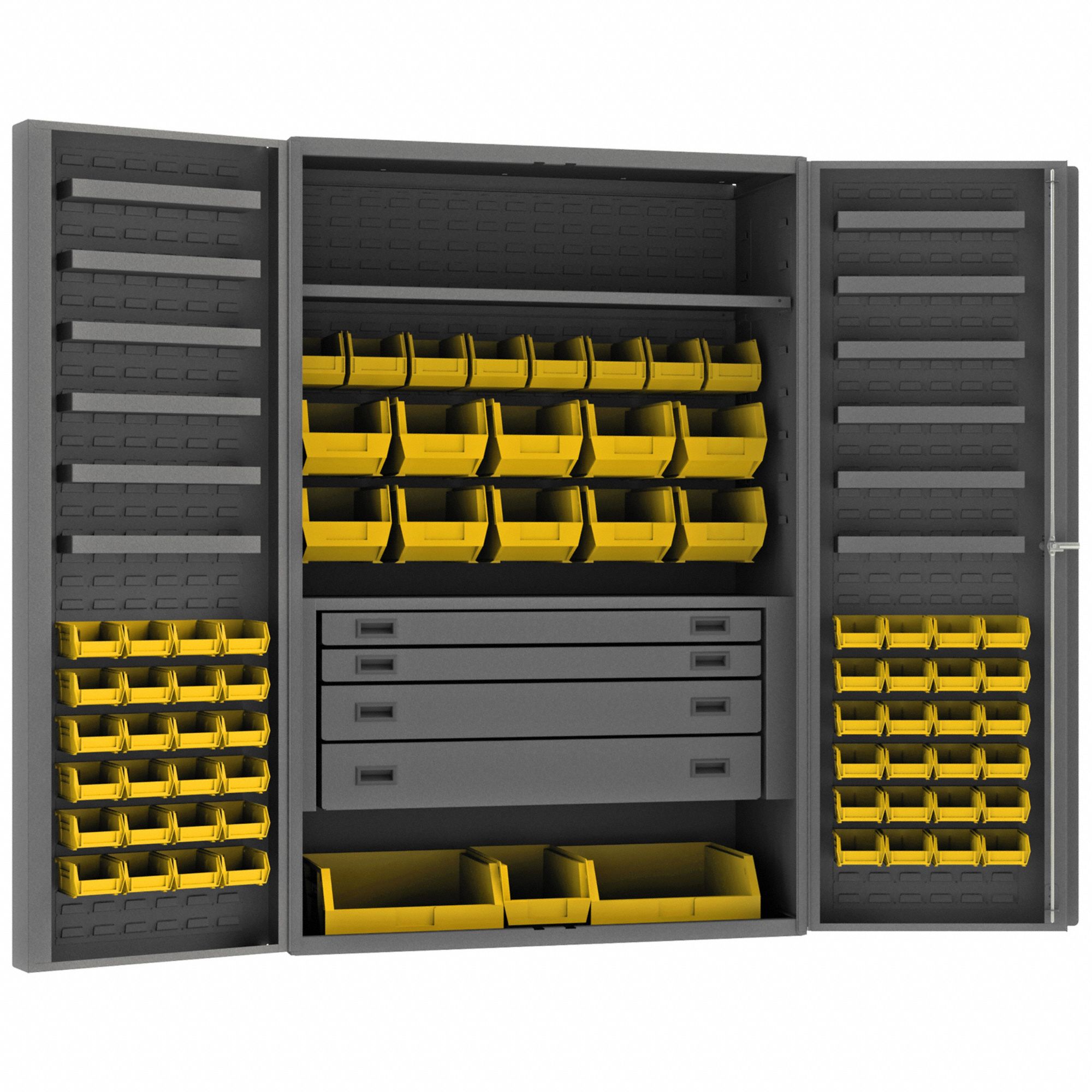 DURHAM MFG, 48 in x 24 in 72 in, 13 Shelves, Bin Cabinet - 36FC27 ...