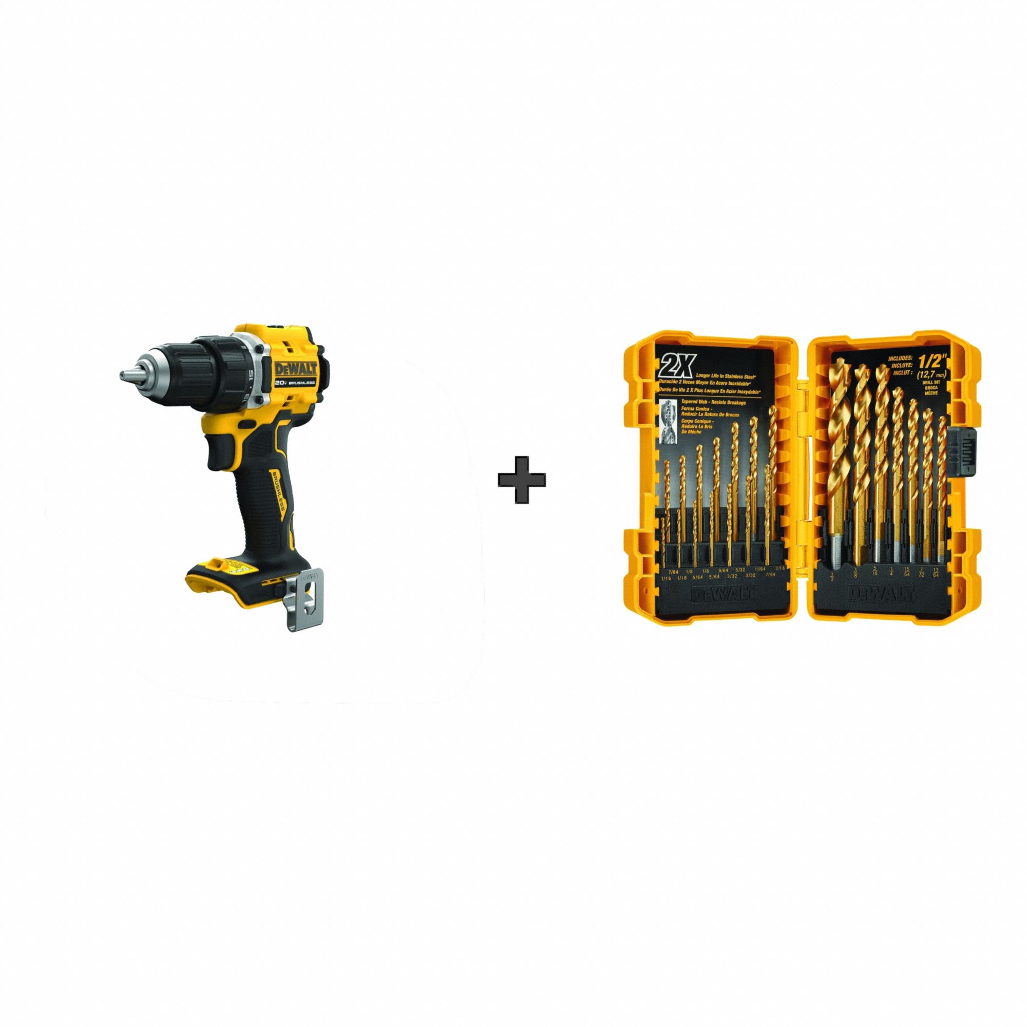 DEWALT, 20V MAX* ATOMIC™, Compact, Drill Kit - 435GW6|DCD794B/DW1361 ...
