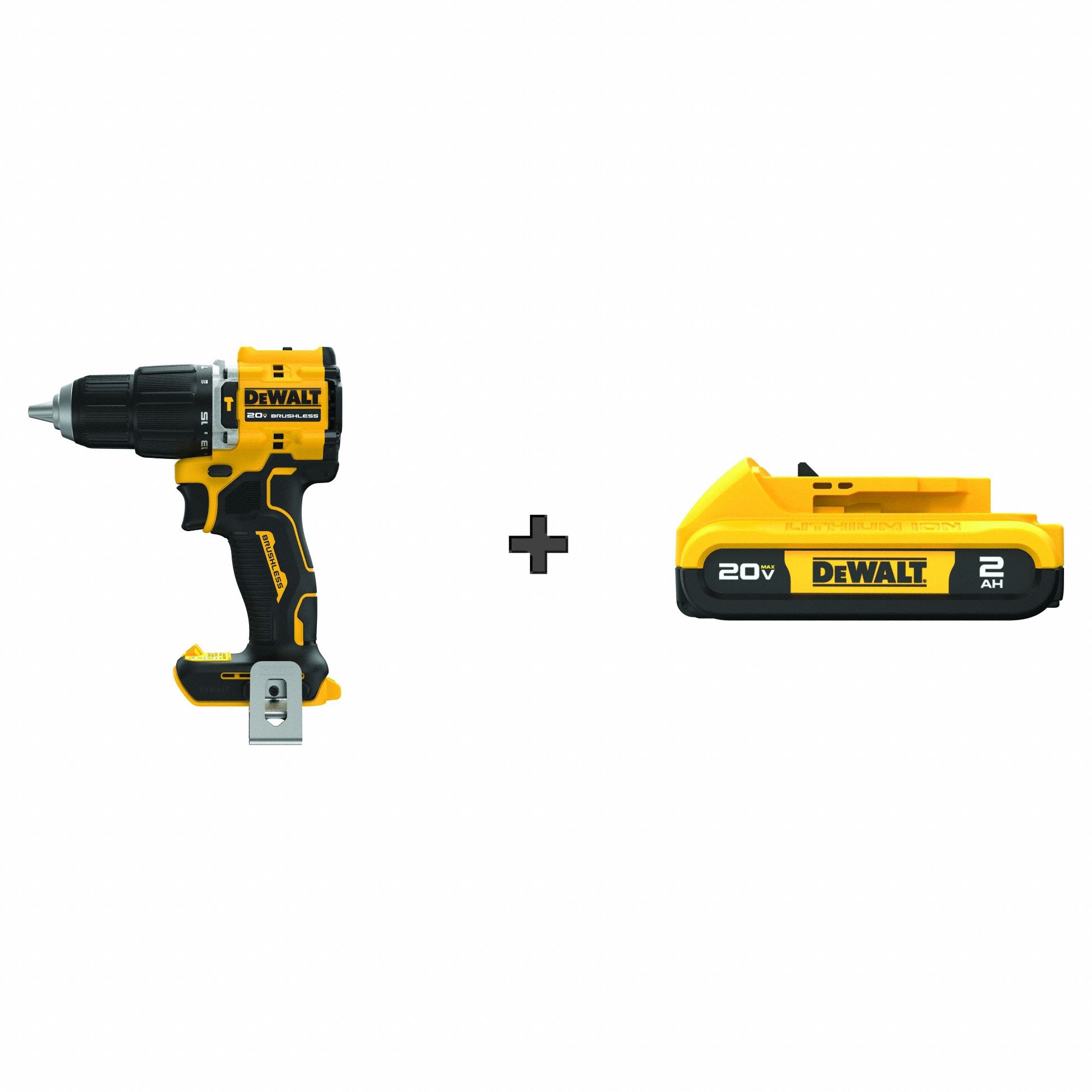DEWALT, 20V, Compact, Cordless Hammerdrill - 390RK7|DCD799B/DCB203 ...