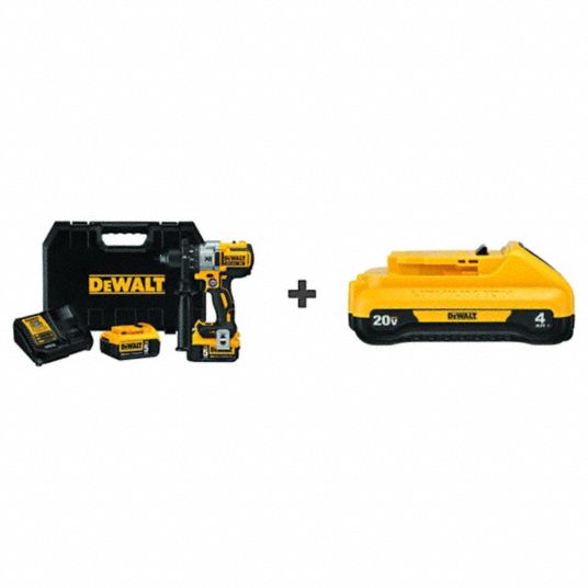 DEWALT, Premium, 1/2 in Chuck, 20V MAX XR 3-SPEED DRILL/DRIVER KIT ...