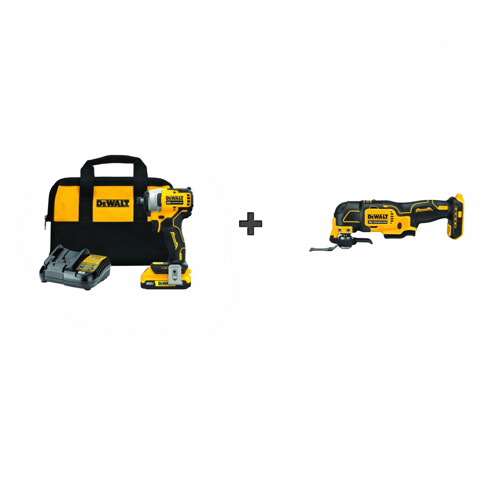DEWALT, 2 Tools, Impact Driver/Oscillating Tool, Cordless Combination ...
