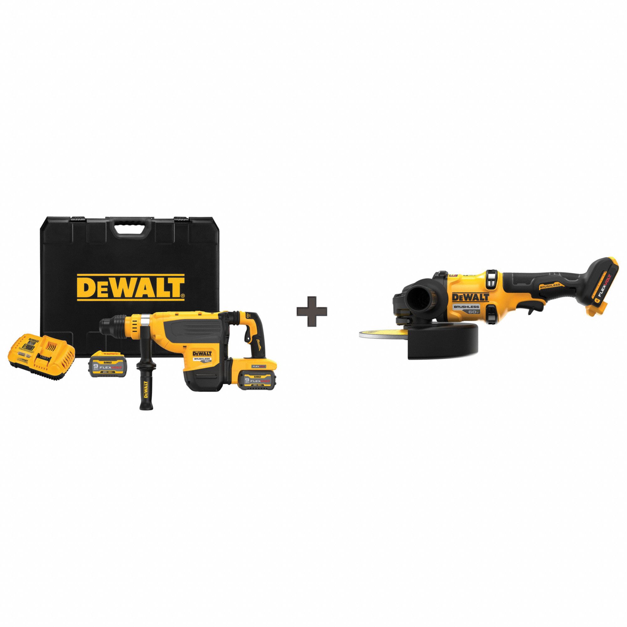 DEWALT, D-Handle, 60V DC, Rotary Hammer - 386GZ6|DCH735X2/DCG440B ...