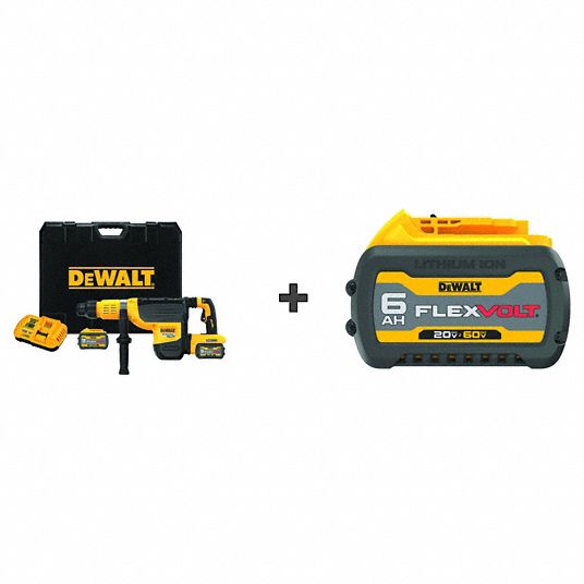 DEWALT, L-Shape, 20V DC/60V DC, Cordless Rotary, 60V DC, w/BONUS ...