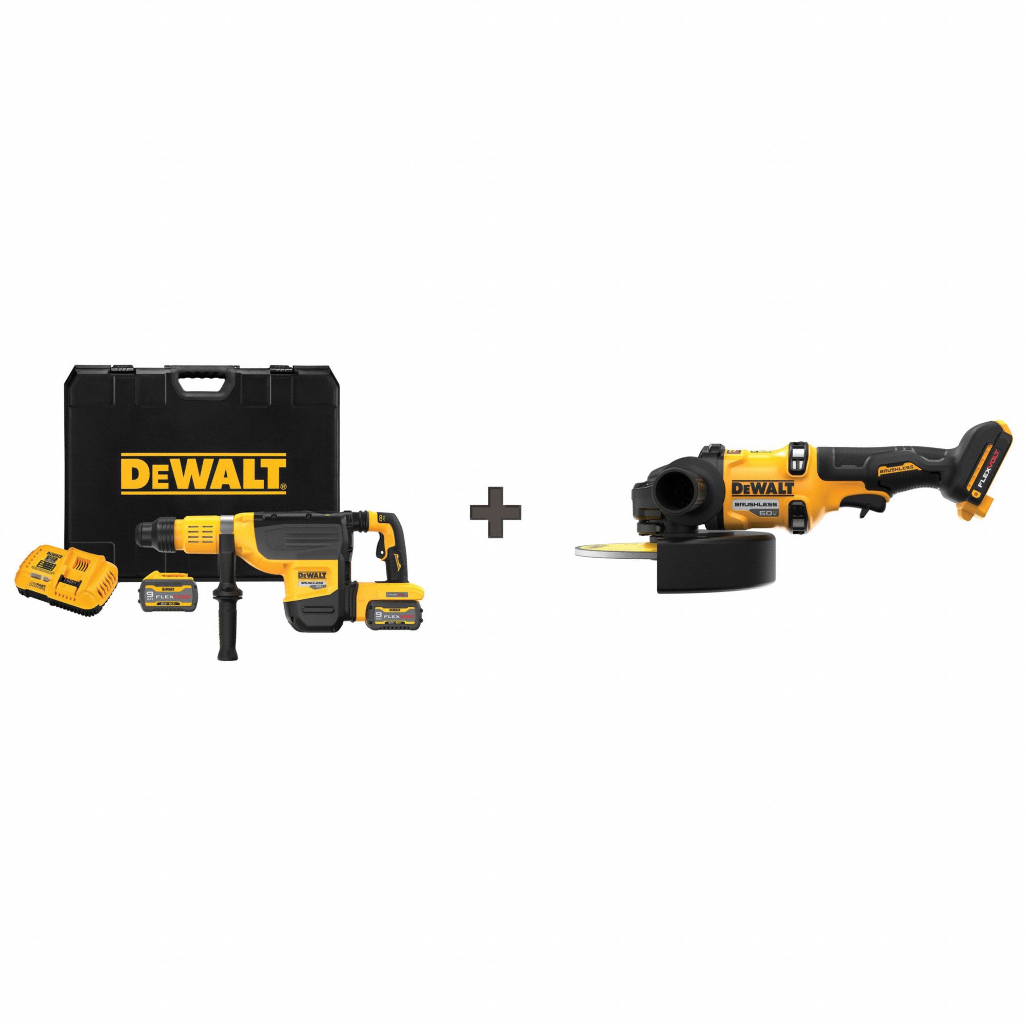 DEWALT, 60V DC, SDS-Max, Rotary Hammer - 386GZ5|DCH775X2/DCG440B - Grainger