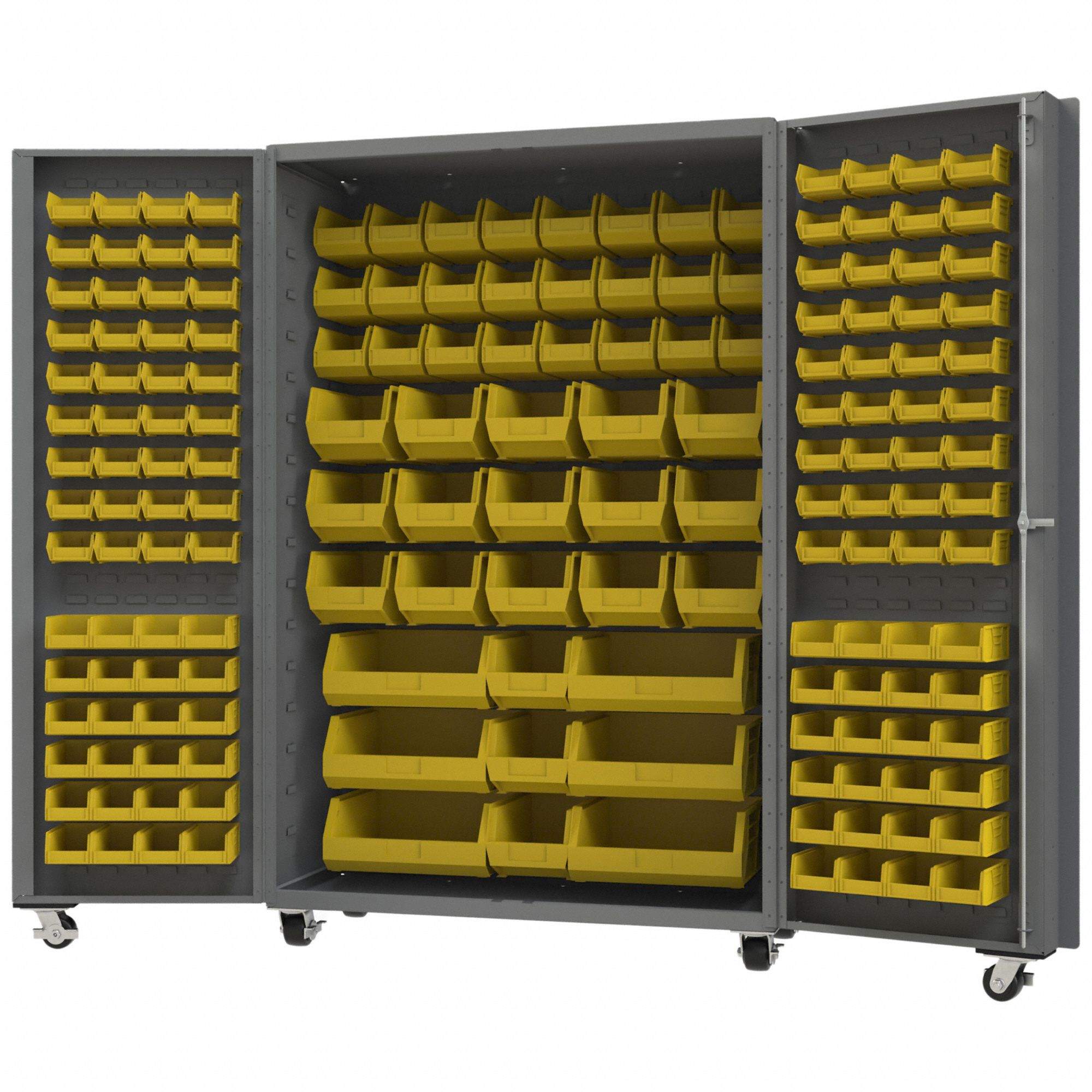 DURHAM MFG, 48 1/4 in x 26 in x 76 1/4 in, 0 Shelves, Heavy Duty Mobile ...