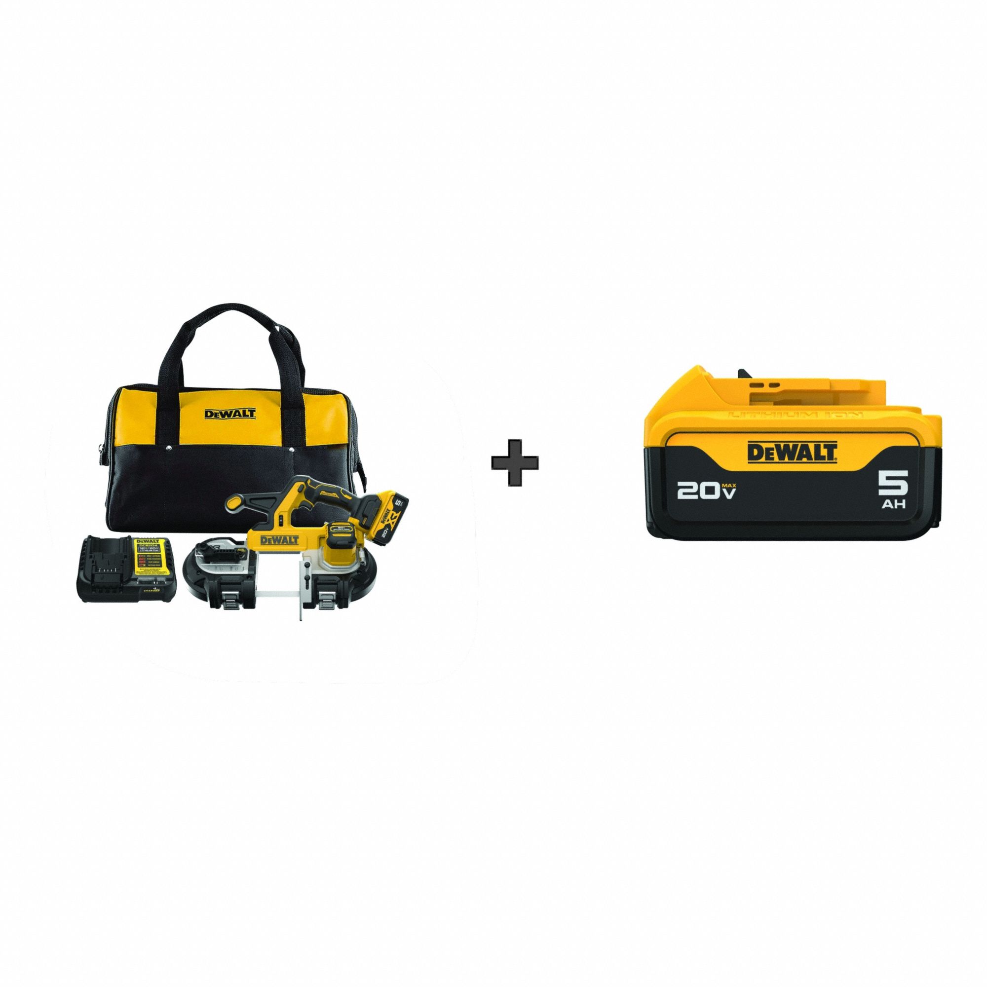 DEWALT, 35 3/8 in Blade Lg, Brushless, Band Saw Kit - 426YT7|DCS378P1 ...