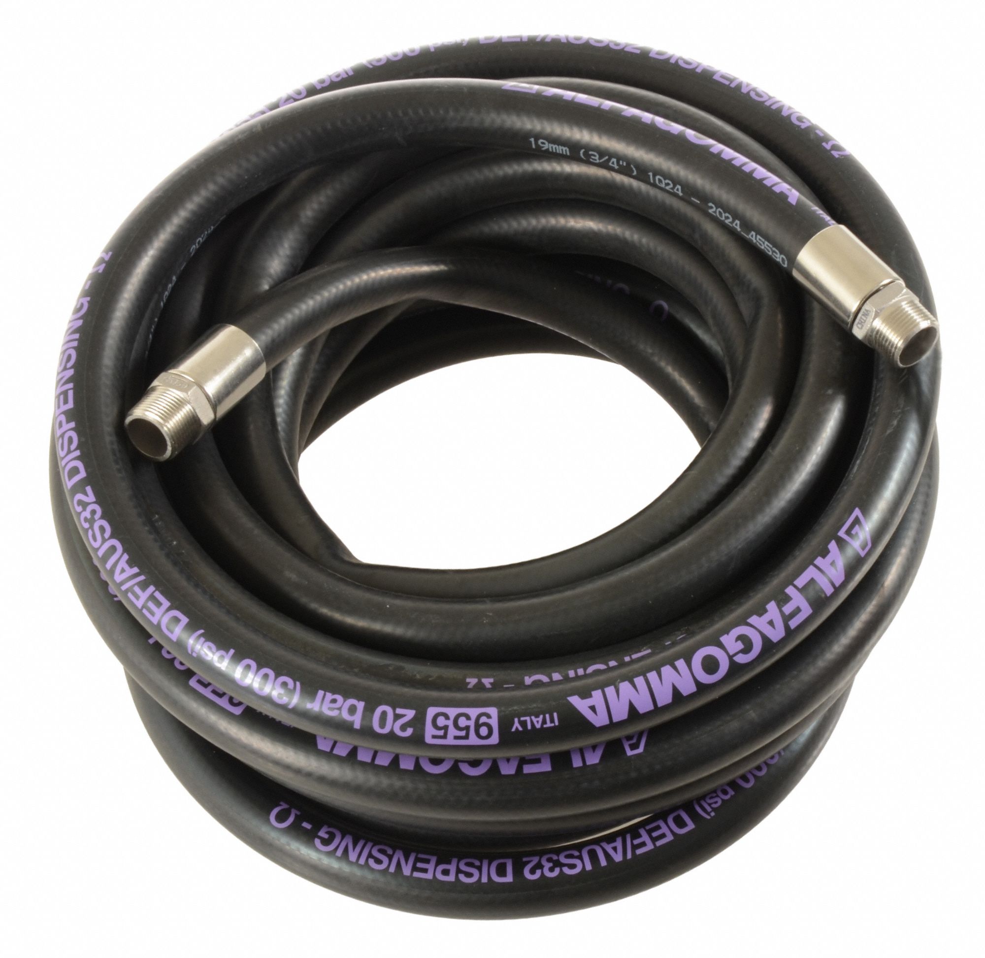 Stainless Steel M x Stainless Steel M, 3/4 in Hose Inside Dia, DEF Hose ...