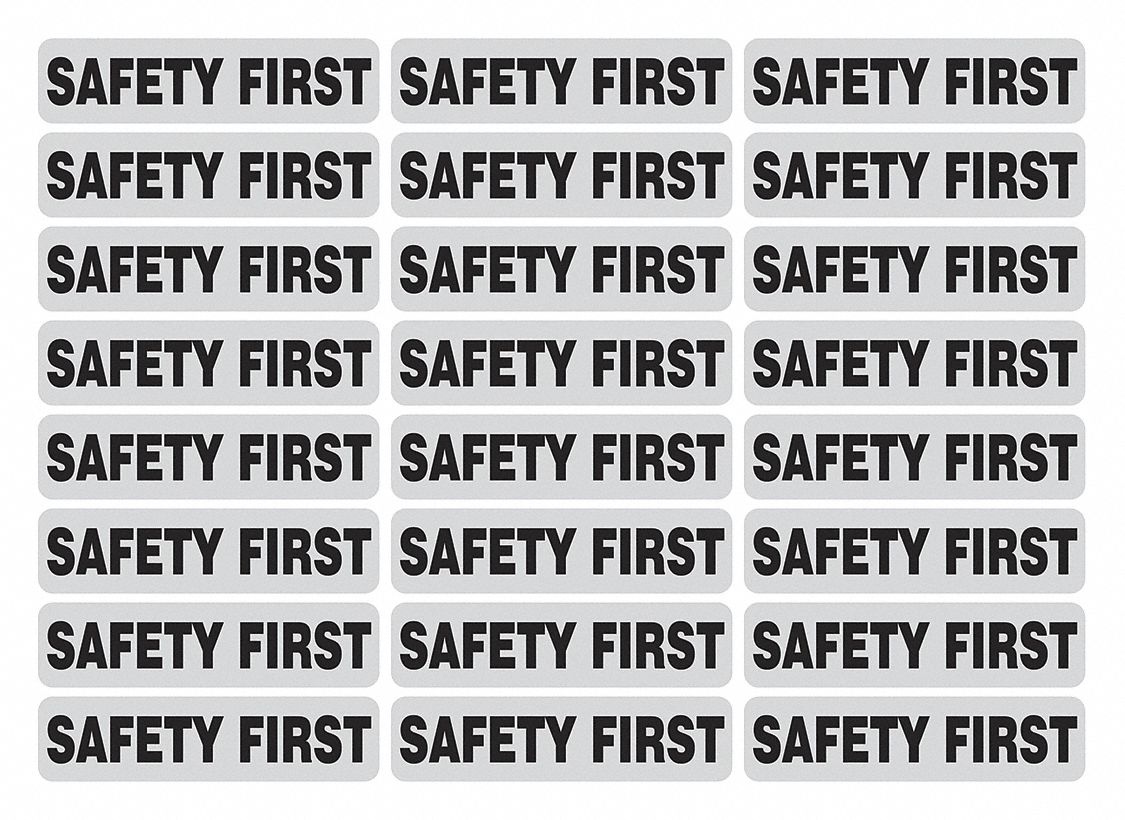 DENTEC HARD HAT LABEL, SAFETY FIRST, RECTANGLE, SELF-ADHESIVE ...