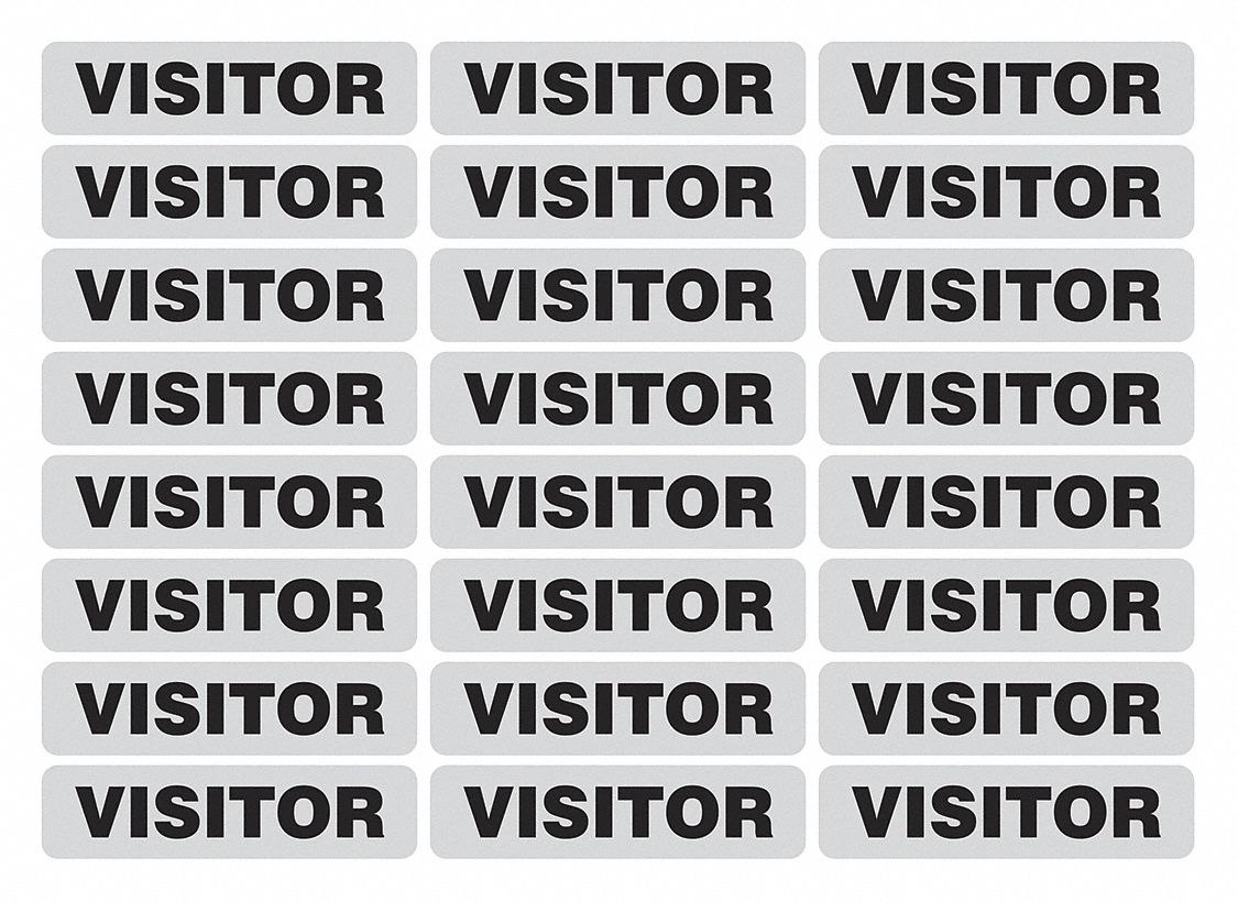 DENTEC HARD HAT LABEL, VISITOR, RECTANGLE, SELF-ADHESIVE, REFLECTIVE ...