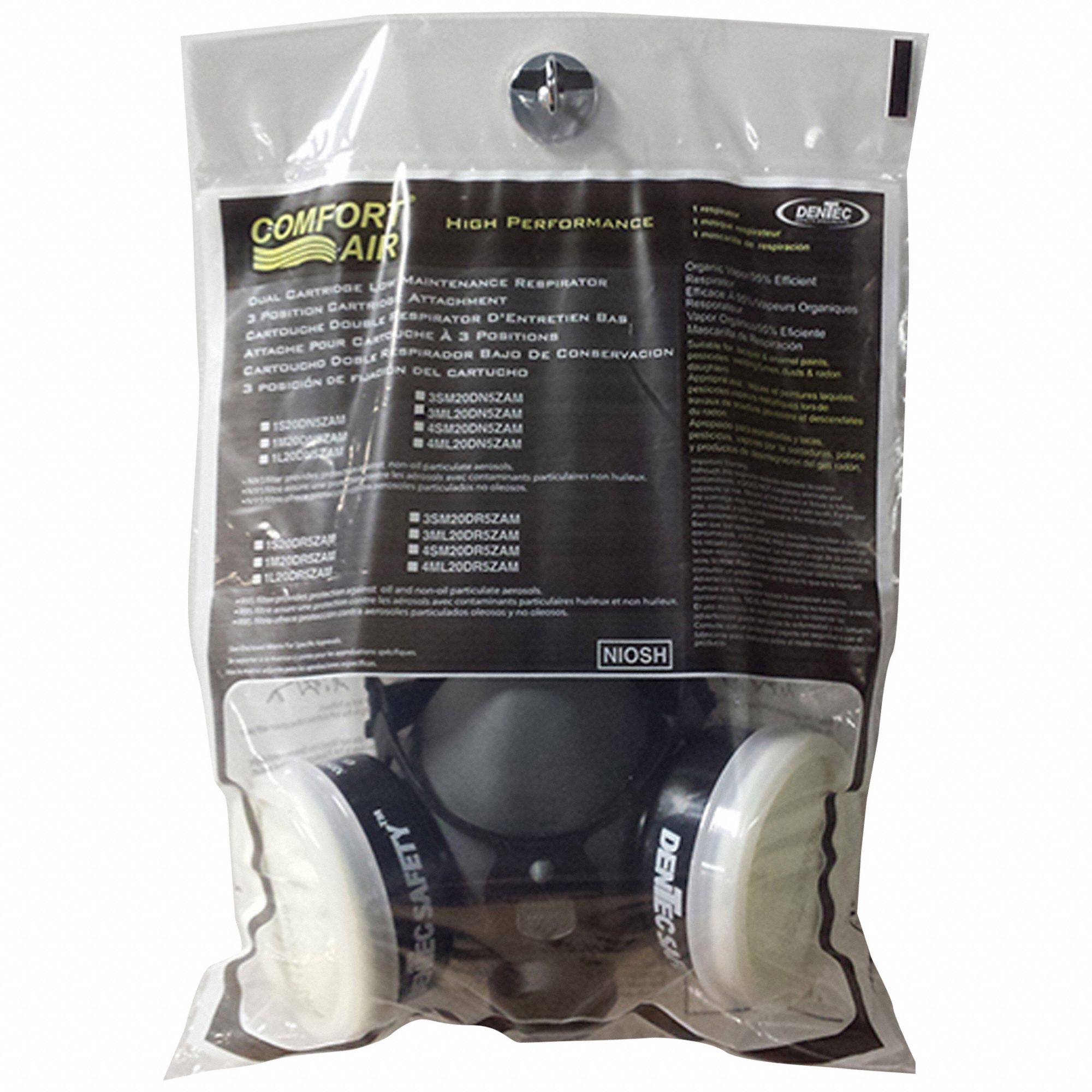 DENTEC HALF-MASK, REUSABLE, TPR/NYLON/ELASTIC, M/L, THREADED, N95/OV ...