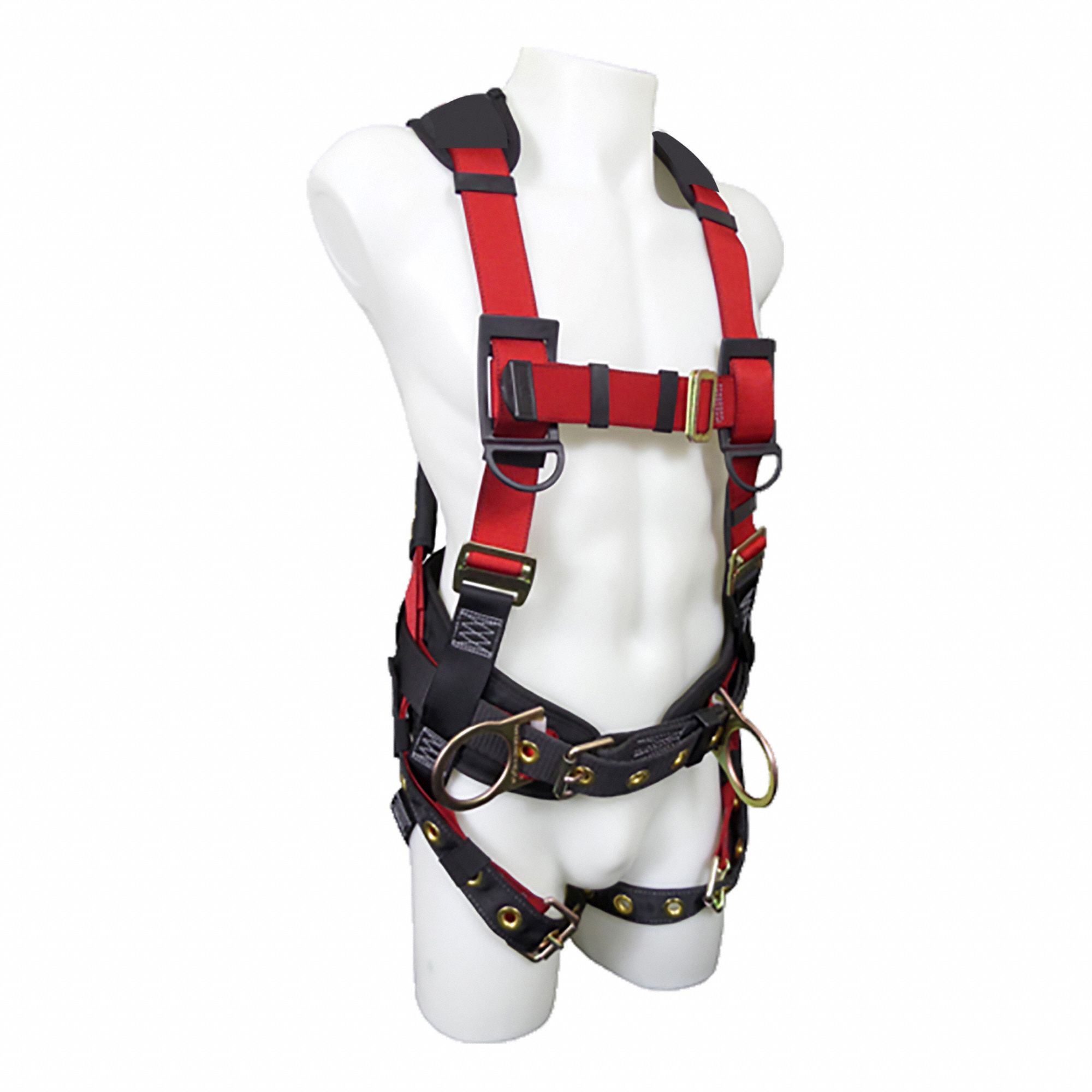 CONTRACTOR FULL BODY HARNESS,STEEL,352 LB,RED - Safety Harnesses ...