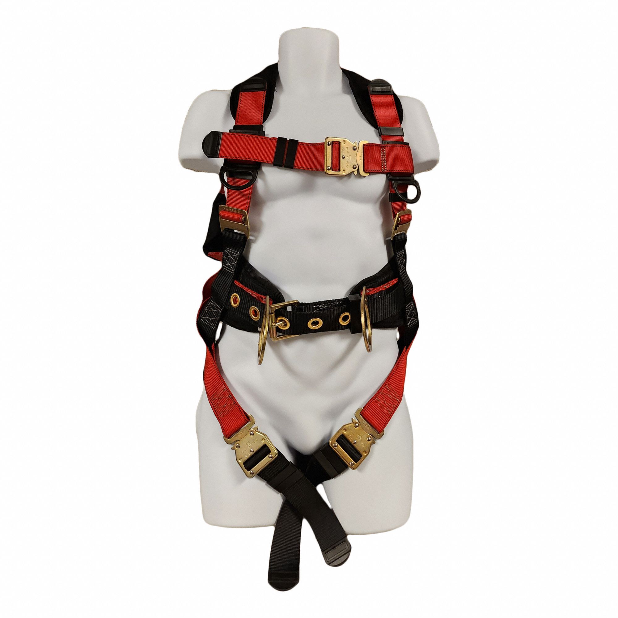CONTRACTOR FULL BODY HARNESS,STEEL,352 LB,RED - Safety Harnesses ...