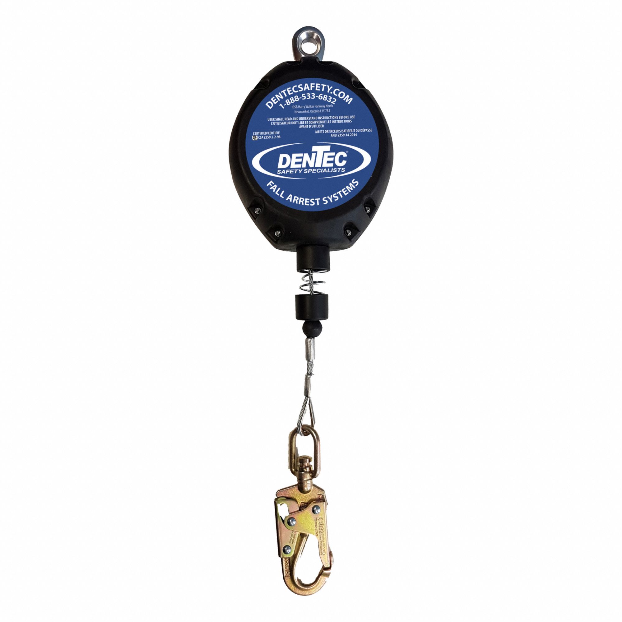 DENTEC SELF-RETRACTING LIFELINE,20 FT TAGLINE L - 27143 ...