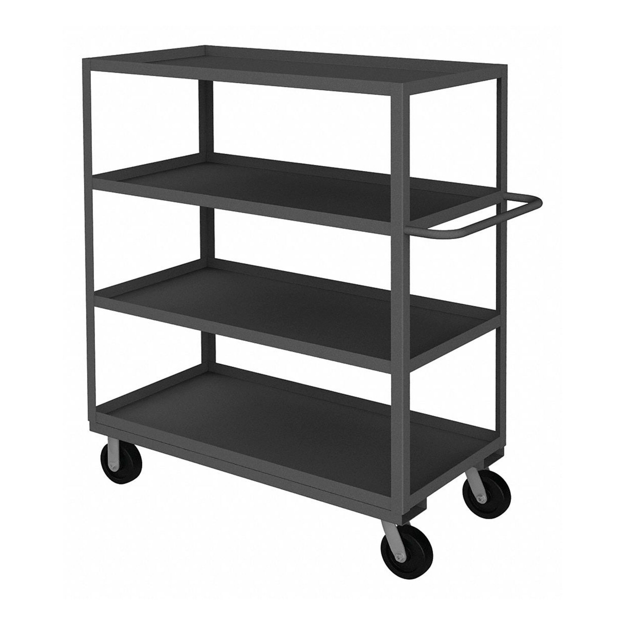DURHAM MFG EASY-ACCESS UTILITY CART WITH LIPPED - Metal Shelf and ...