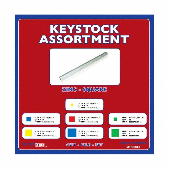 Inch, Straight Key Stock Assortment, Key Stock Assortment - 810Z34|DISP ...