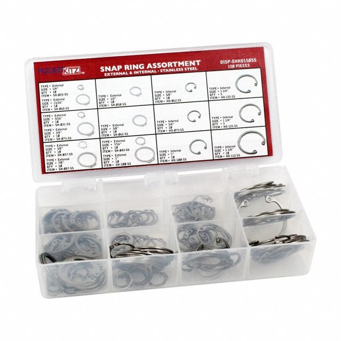 Inch, Stainless Steel, Ret Ring Ext/Int Assortment - 811AF0|DISP ...