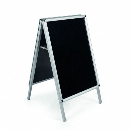 MASTERVISION, Aluminum/Steel, 40 in Ht, A-Frame Dual-Sided Floor Sign ...