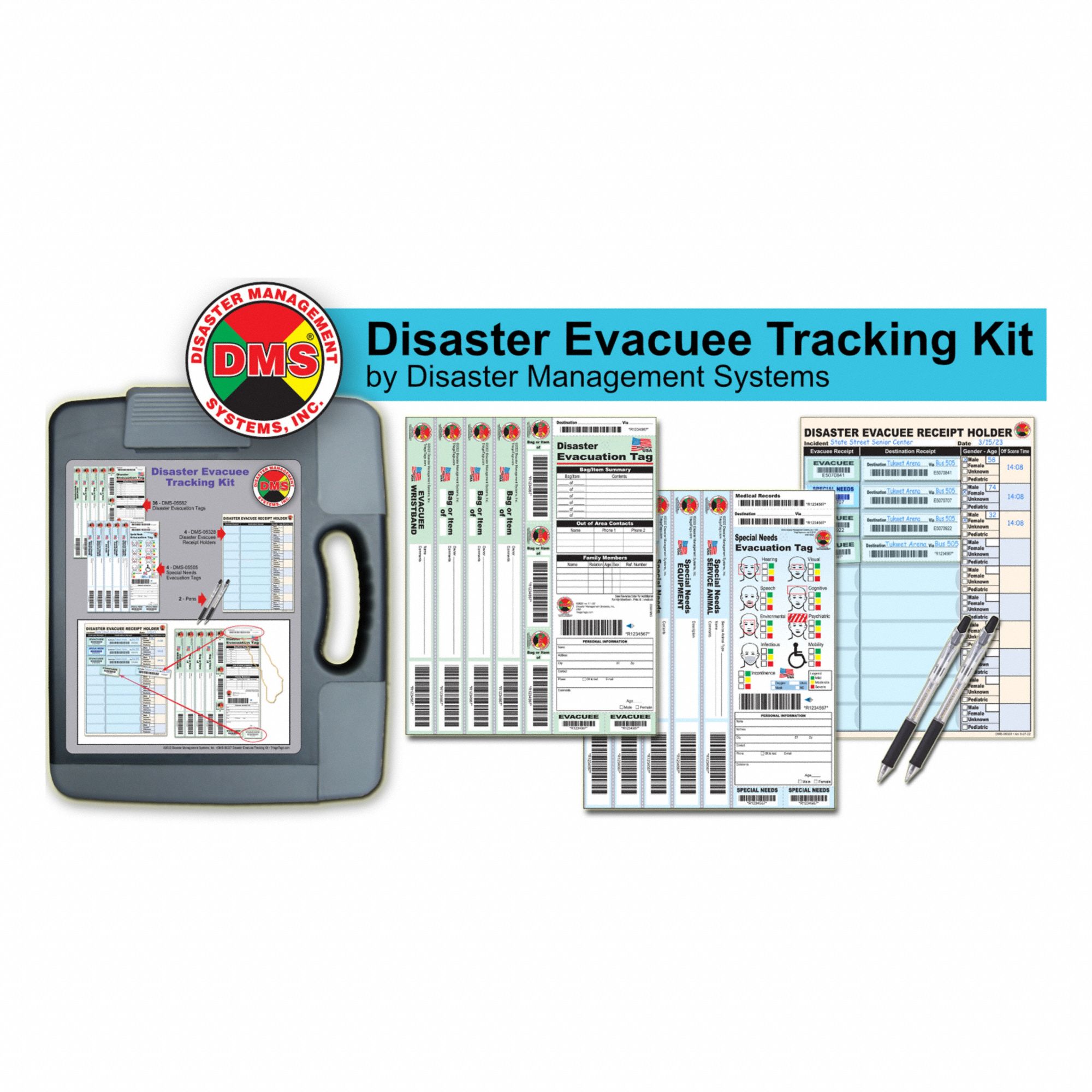 DISASTER MANAGEMENT SYSTEMS, Black/Gray, 11 3/4 in Overall Wd, Disaster ...