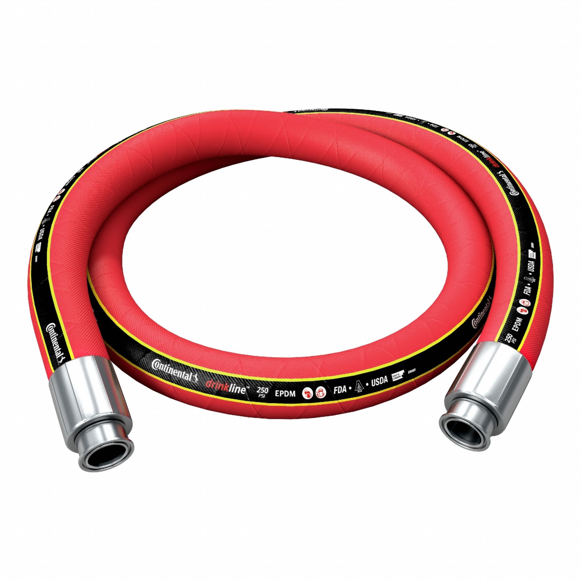 CONTINENTAL, 1 in Hose Inside Dia., 250 psi, Food Grade Discharge Hose ...