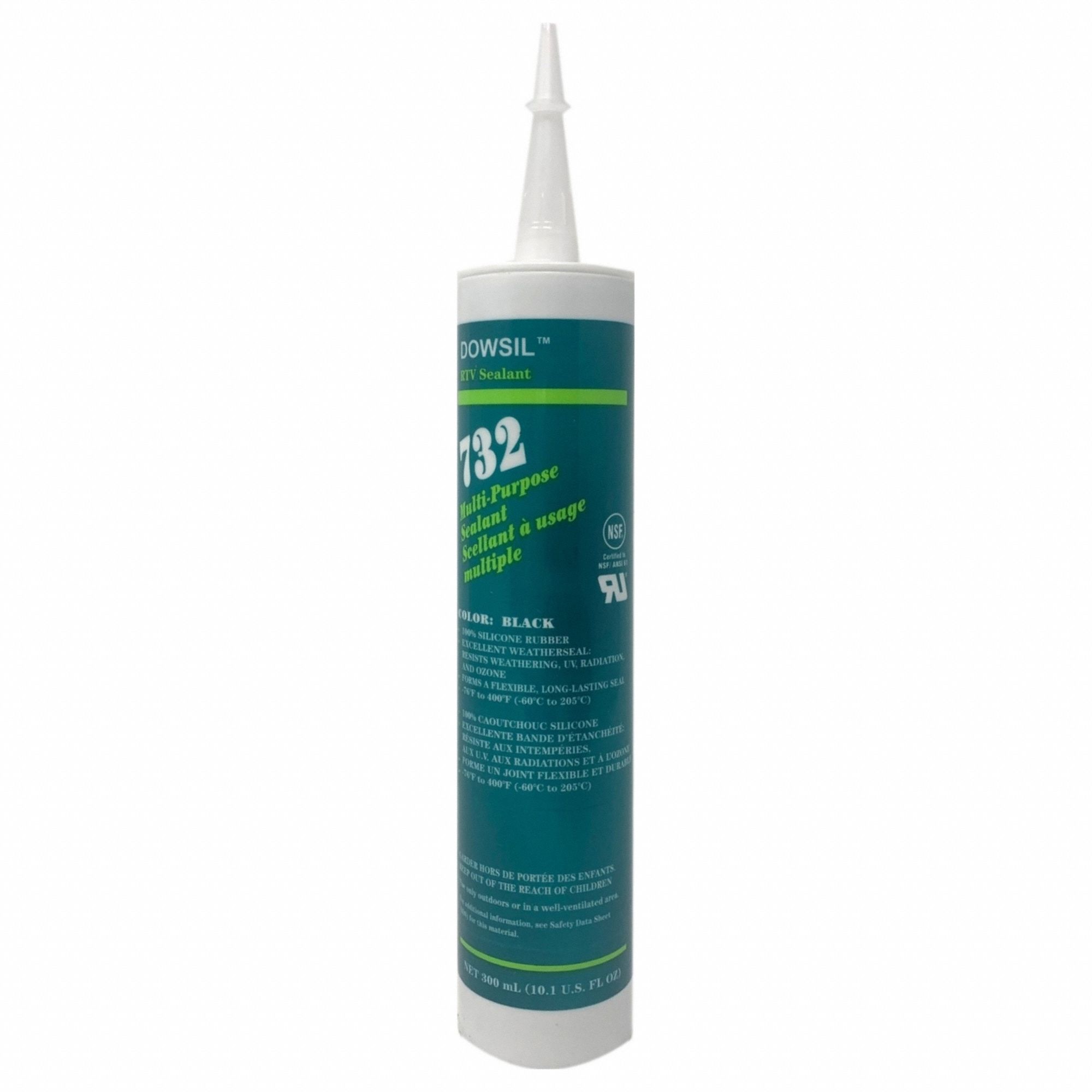 DOWSIL SILICONE SEALANT, 732, BLACK, 10 OZ, CARTRIDGE, 501% OR MORE ...