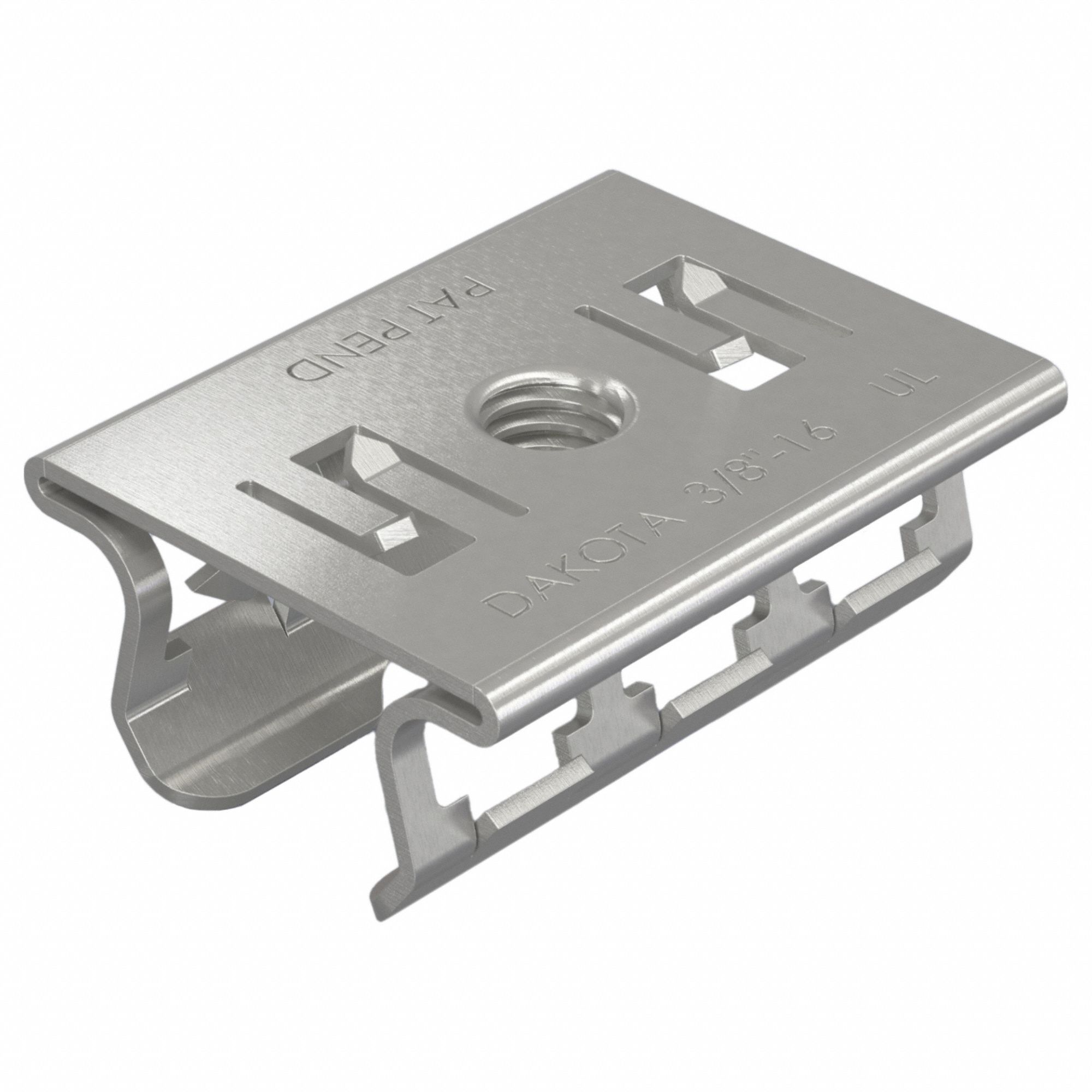 7/8 in x 13/16 in For Strut Channel Size, Spring Steel, Threaded ...