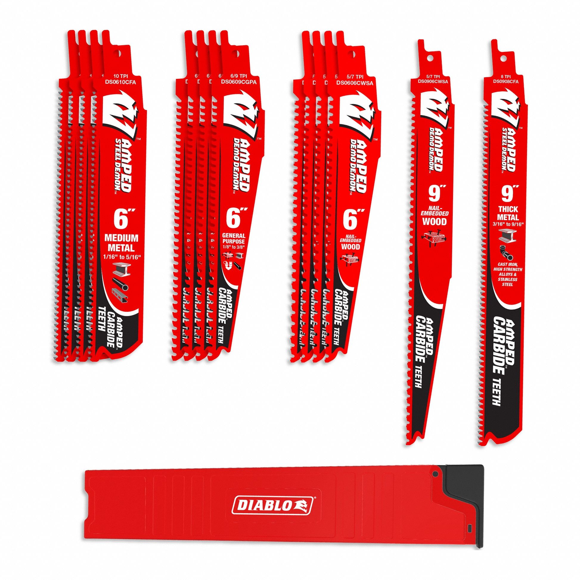 DIABLO, 14 Pieces, Reciprocating Saw Blade Set, Reciprocating Saw Blade ...