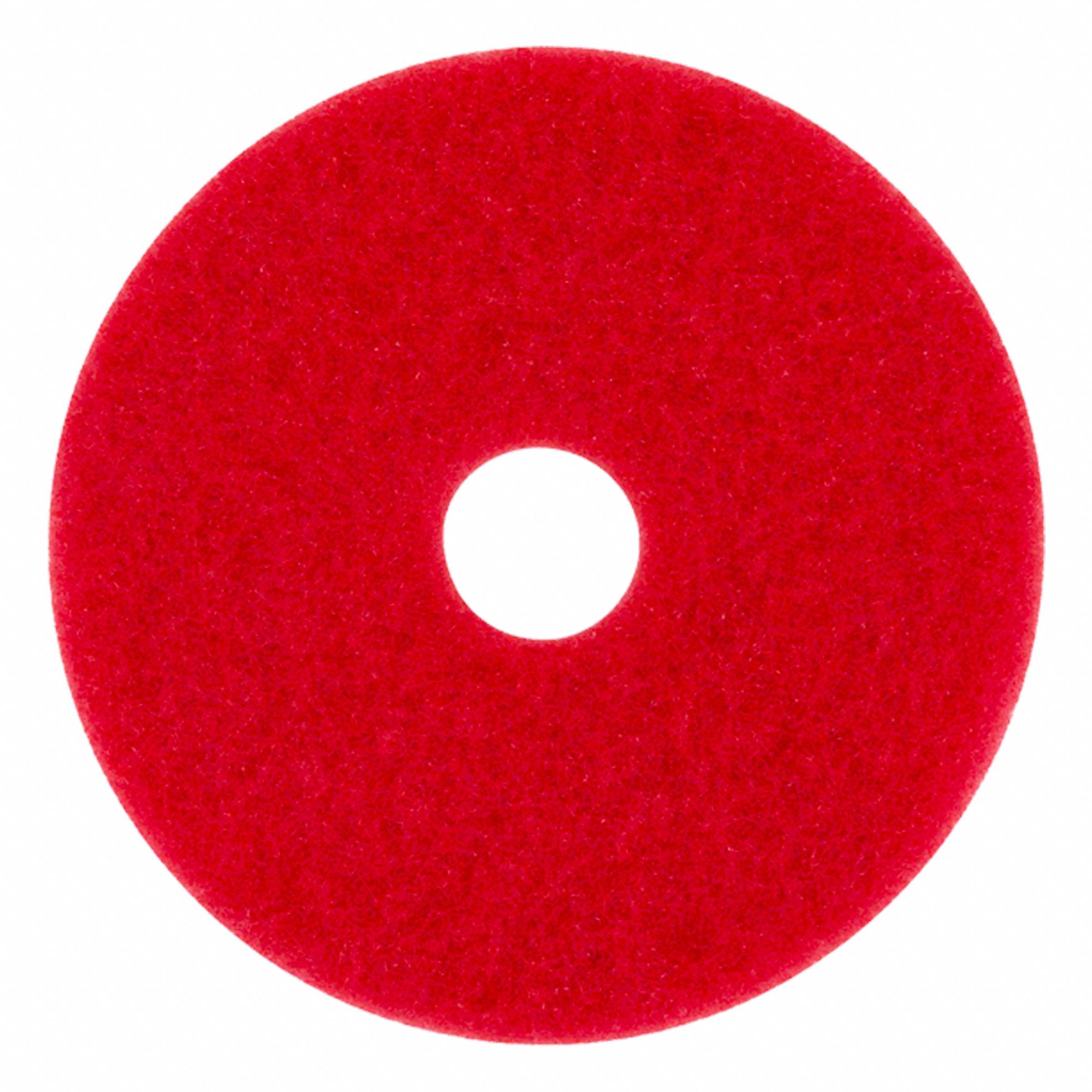 DUSTBANE FLOOR BUFFING PAD, RED, ROUND, RECYCLED PET PLASTIC, 13 IN PAD ...