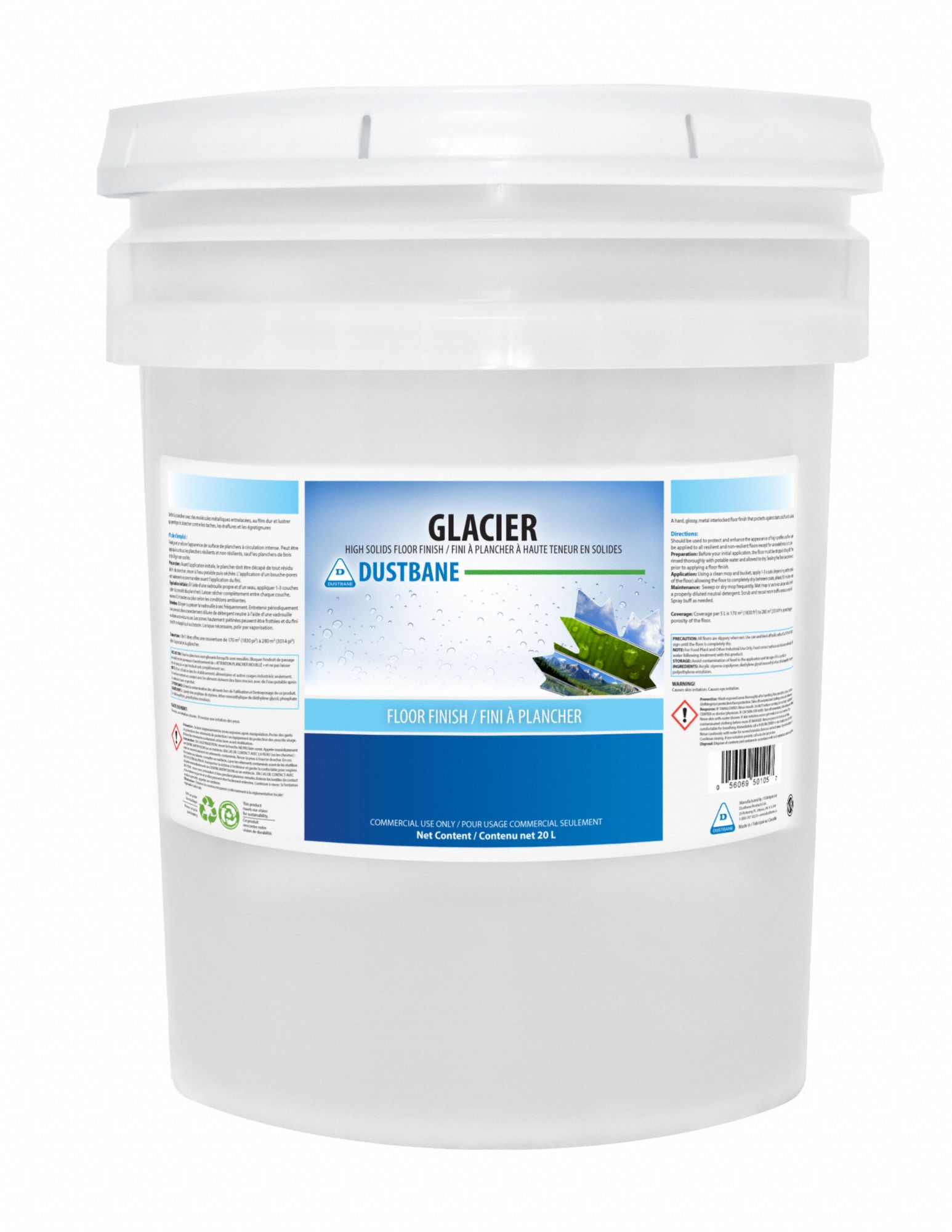 DUSTBANE GLACIER SERIES FLOOR FINISH, 20 L PAIL, LIQUID, BIODEGRADABLE ...