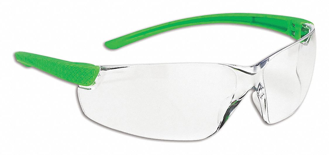 DYNAMIC SAFETY GLASSES, HALF-FRAME, WOMEN'S, GREEN/CLEAR, POLYCARBONATE ...
