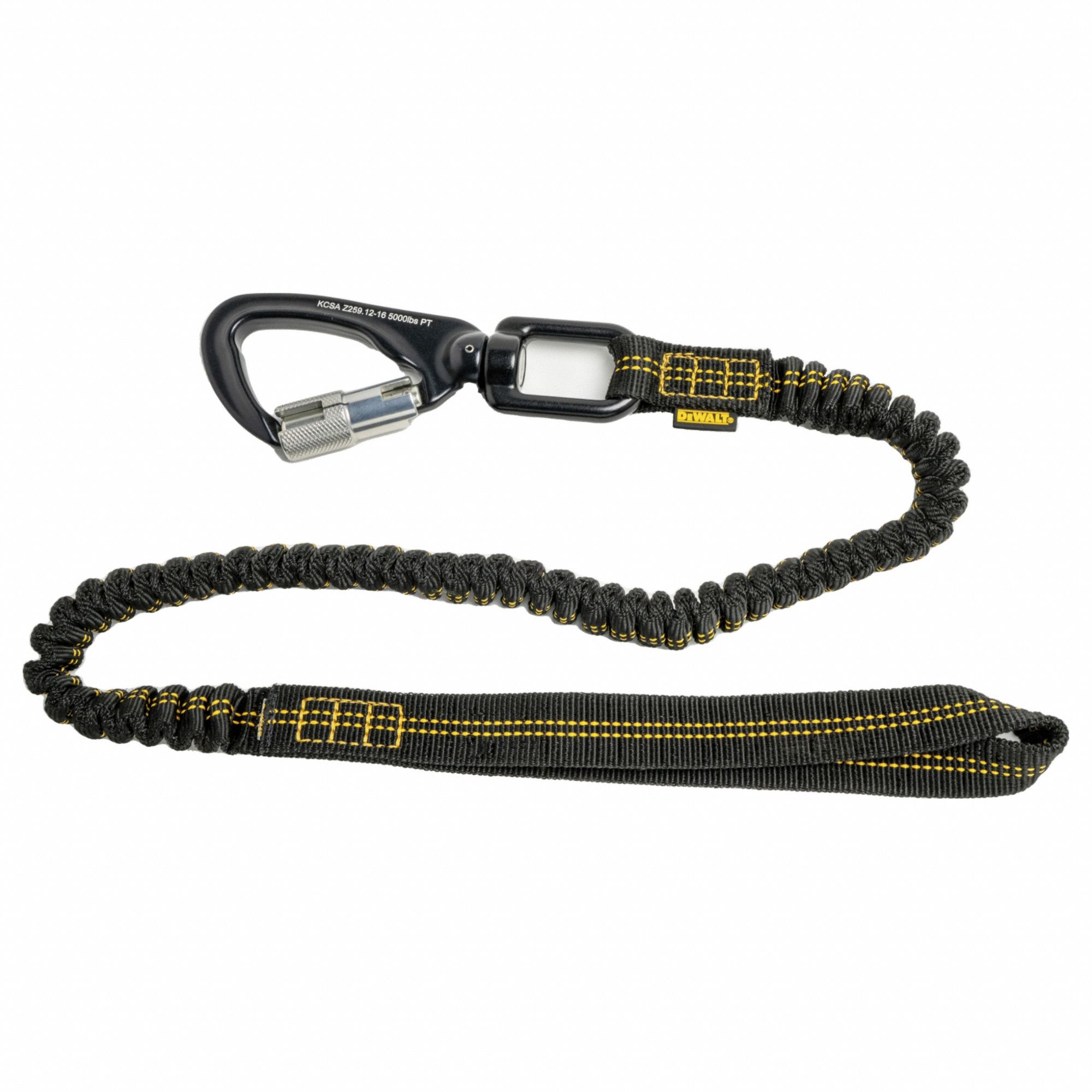 DEWALT, Black, Carabiner, Single Leg Tool Lanyard, 35 lb. capacity ...