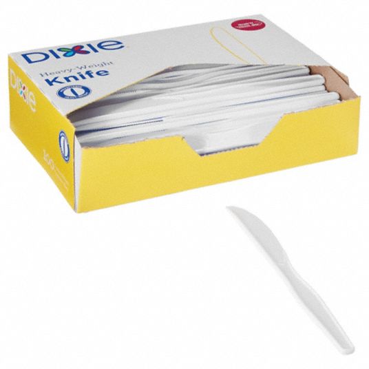 DIXIE, White, Heavy-Wt, Disposable Knives - 817P96|KH207 - Grainger