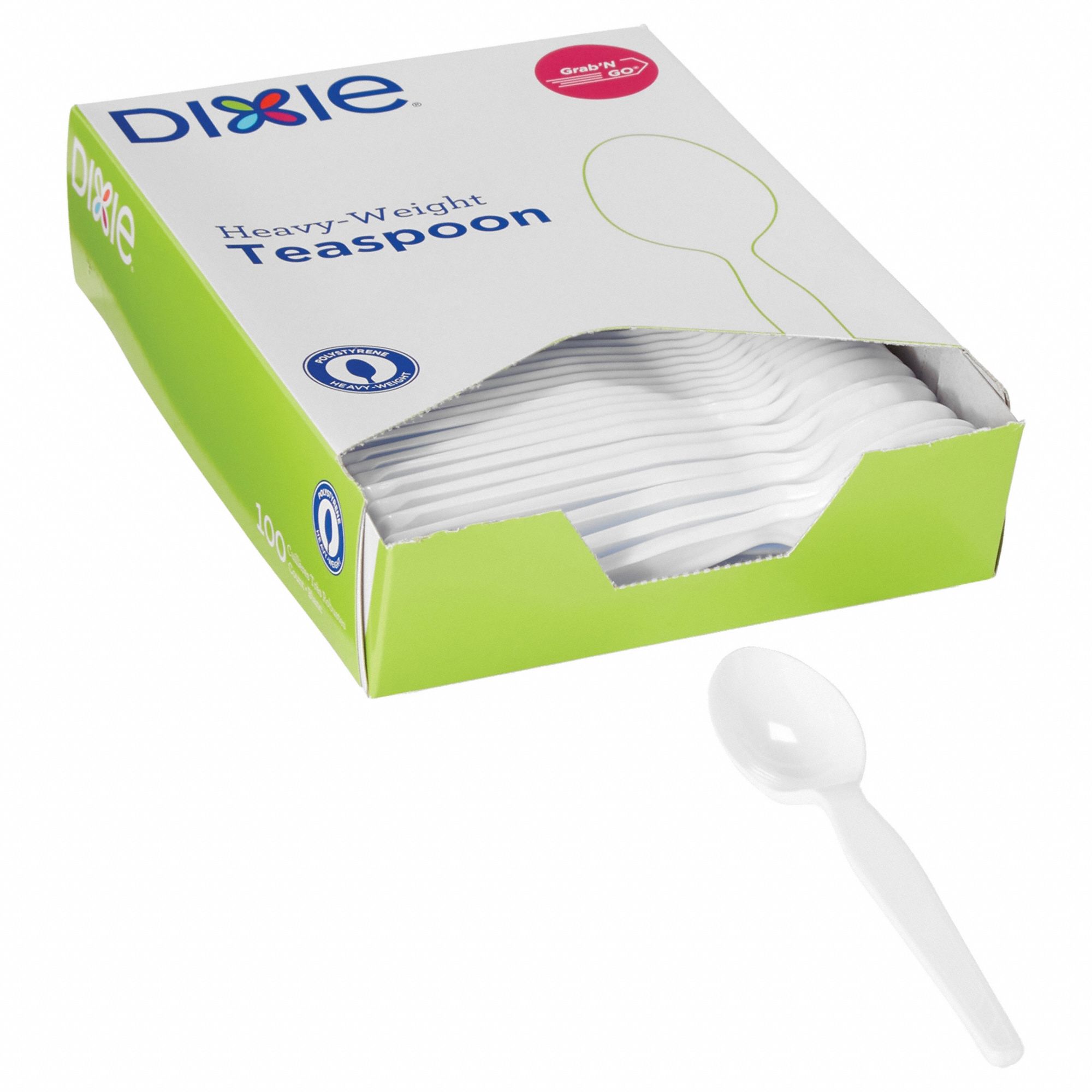 DIXIE, White, Heavy-Wt, Disposable Teaspoons - 817P97|TH207 - Grainger