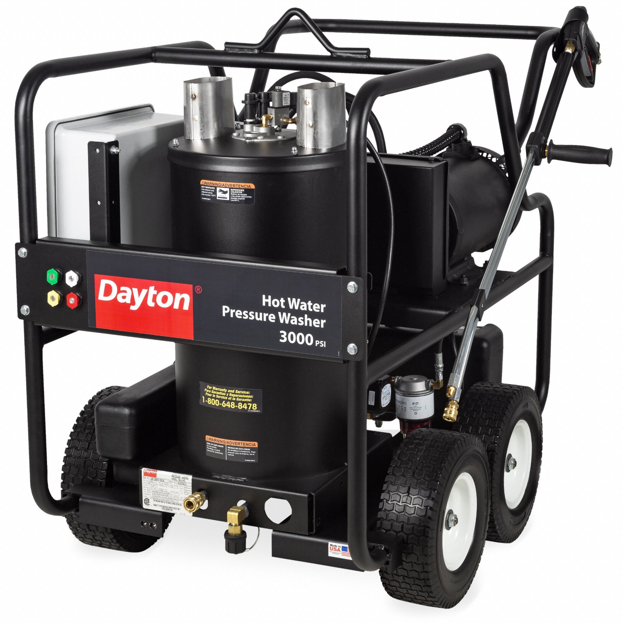 DAYTON, Cart, 230 V – Three-Phase, Electric Pressure Washer - 56JV47|GH ...