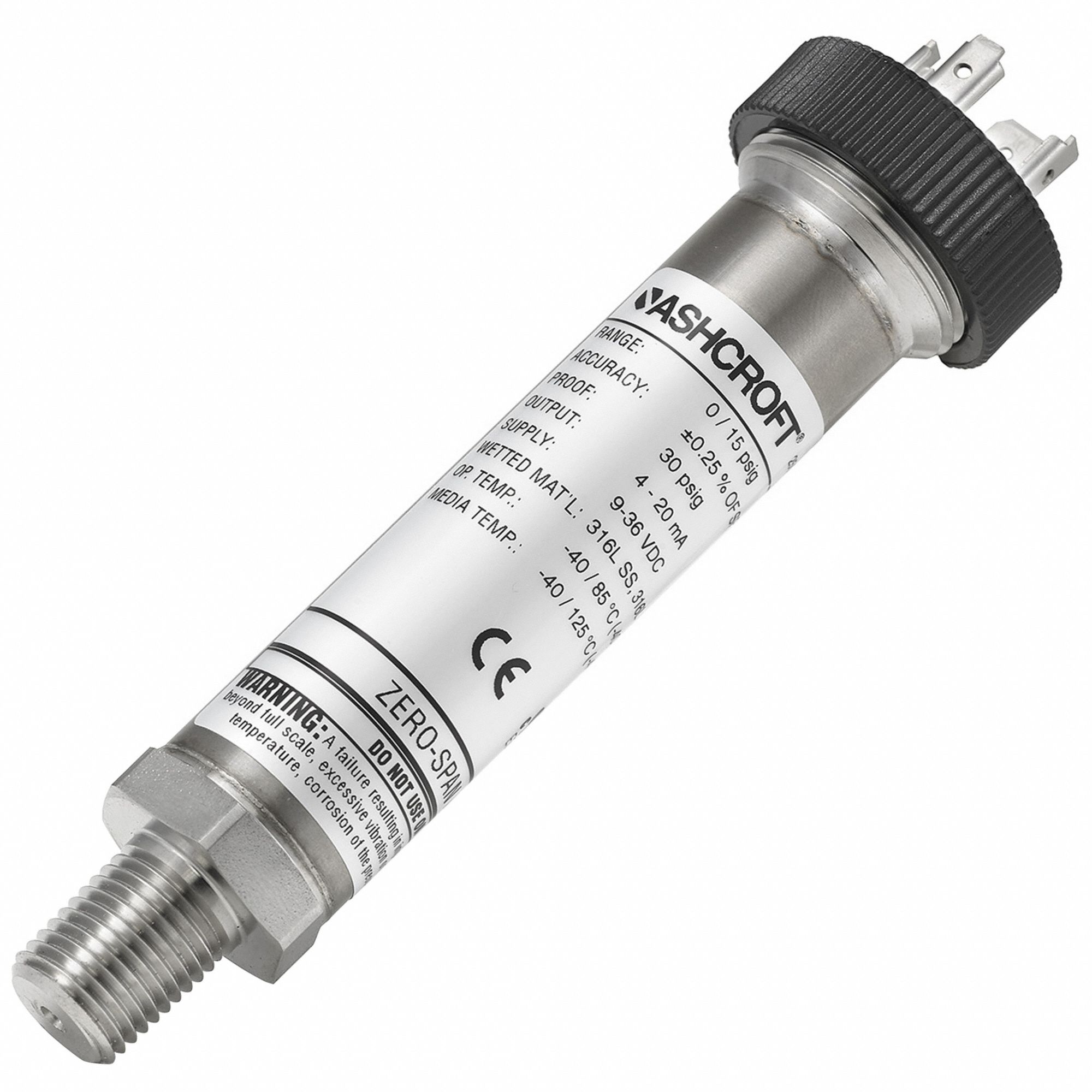 0 psi to 500 psi, 4 to 20mA DC, Pressure Transmitter - 797RY6 ...