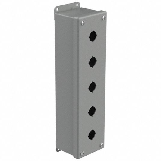 HOFFMAN, 22mm, 5 Holes, Push Button Enclosure - 32FR26|E5PBG - Grainger