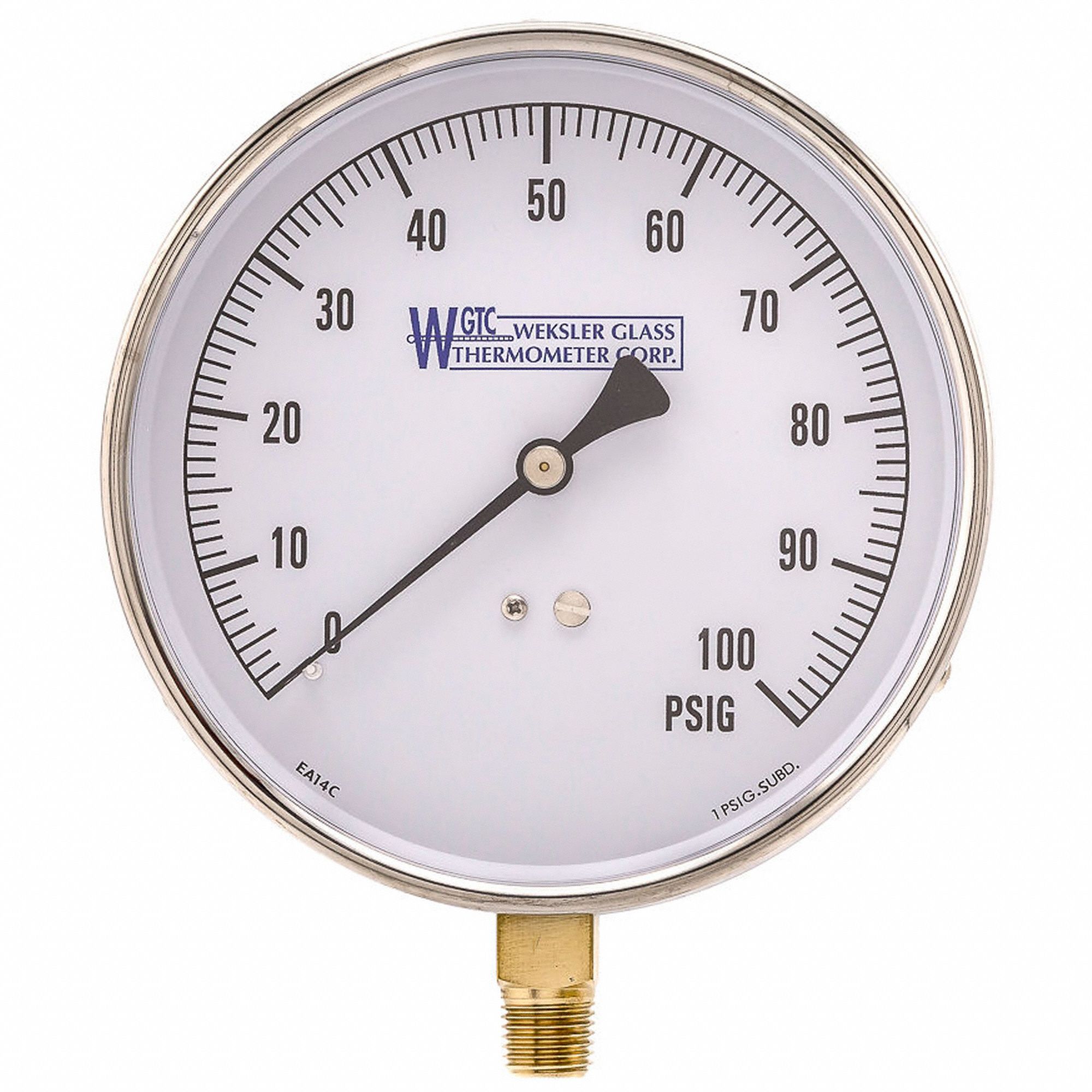 WGTC, Bottom, 1/4 in NPT Male, Differential Pressure Gauge - 801CN6 ...