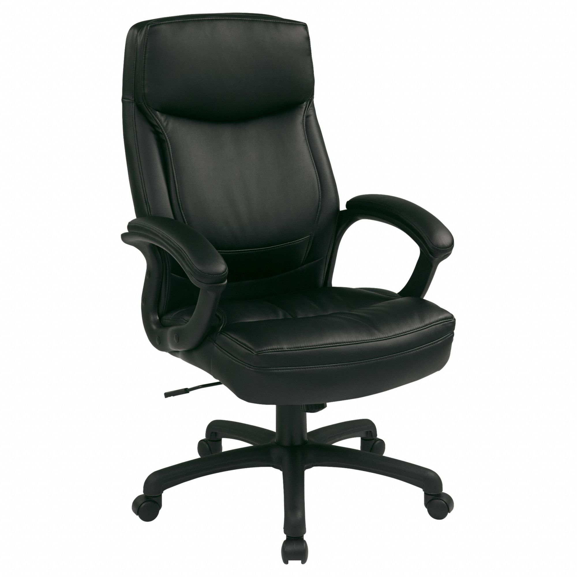 OFFICE STAR, Black, Faux Leather Material, Office Chair - 15Z274|EC6583 ...