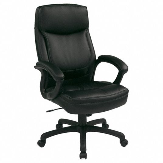 OFFICE STAR, Black, Faux Leather Material, Office Chair - 15Z274|EC6583 ...