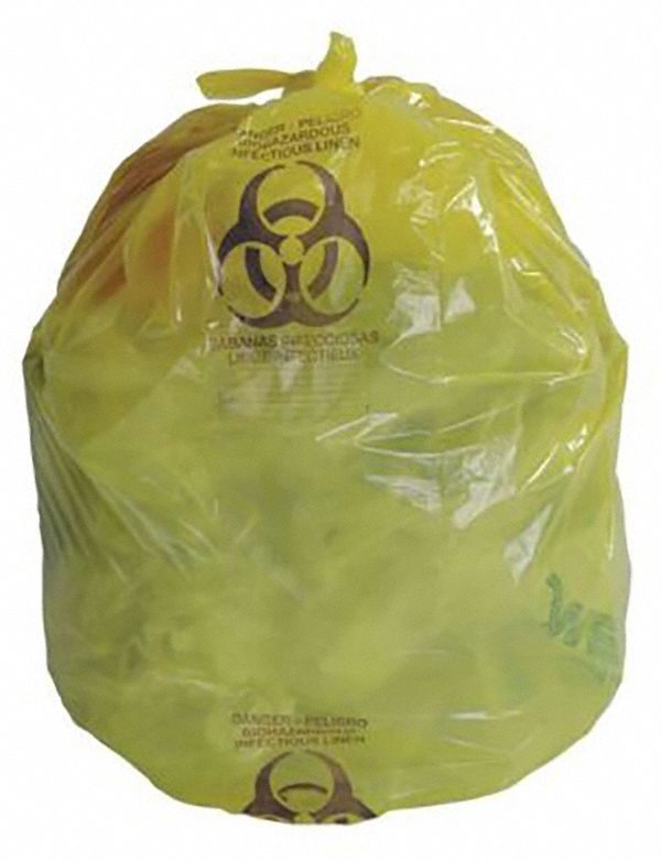EAGLE BIOHAZARD BAGS,33 GAL,100 BPR,YELLOW - Hazardous Waste Bags ...