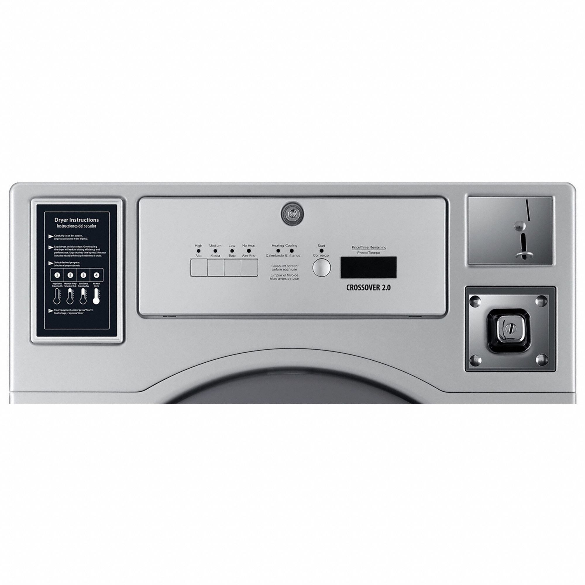 CROSSOVER Dryer: Electric, Stainless Steel, 7 cu ft Capacity, Coin ...